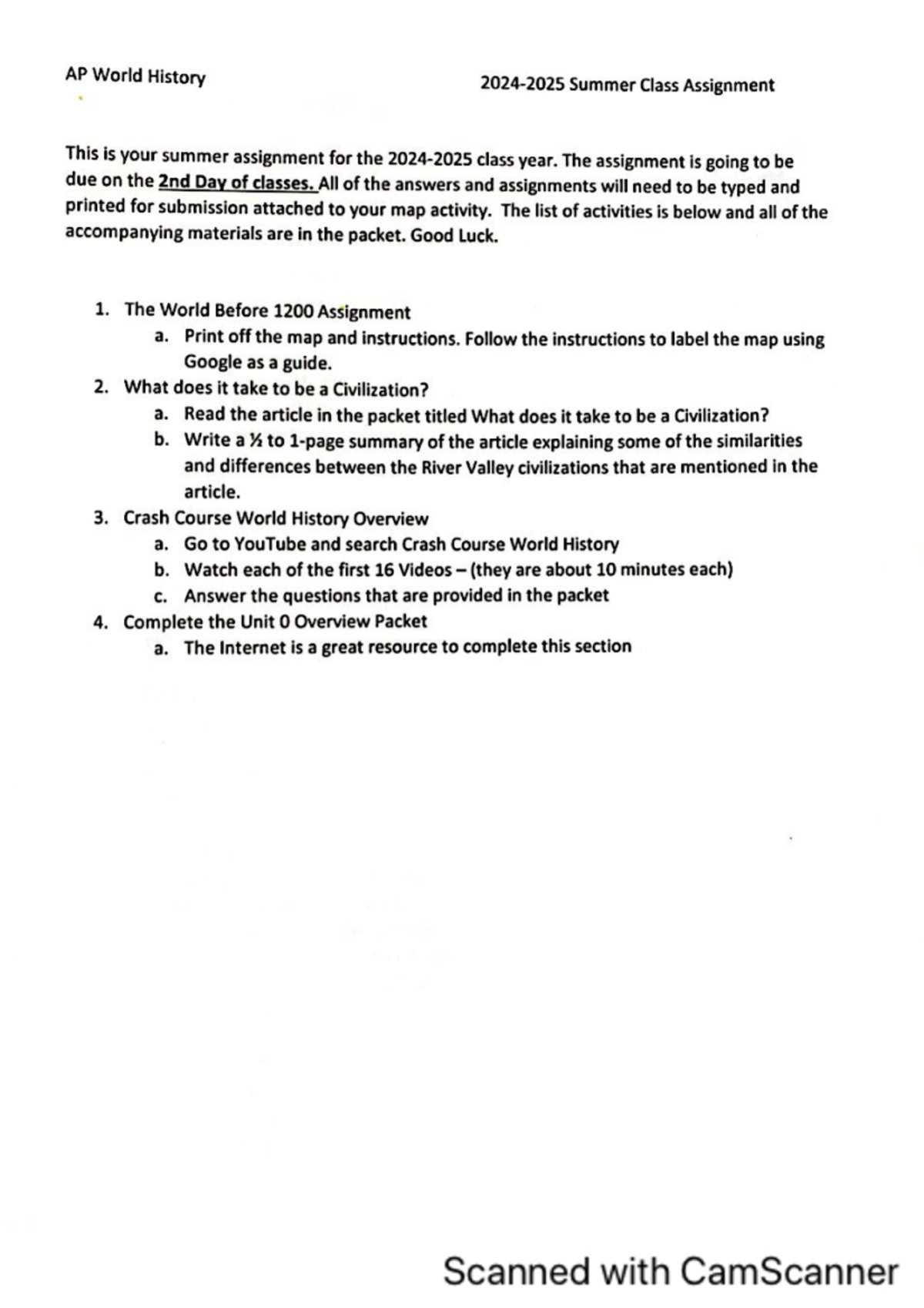 2024-2025 AP World Summer Assignment - Aaron Buck - AP World History ...