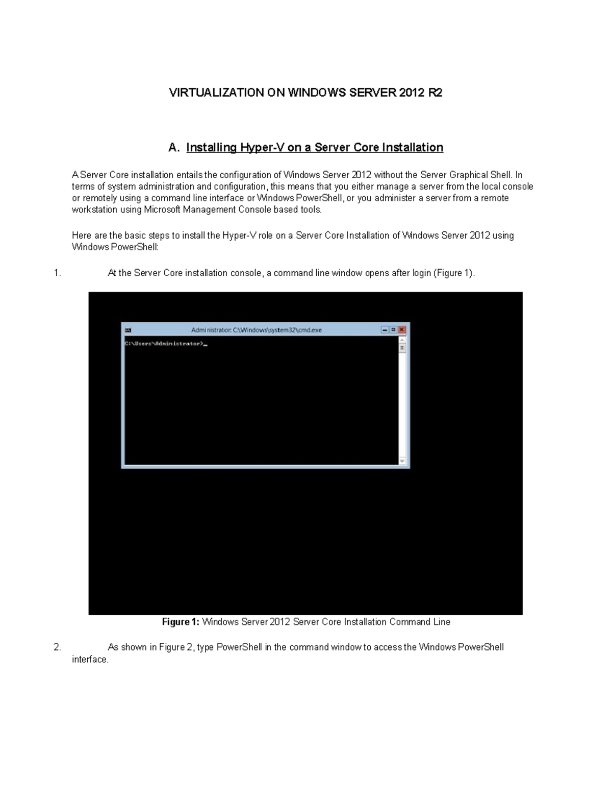 3b Virtualization Practical - VIRTUALIZATION ON WINDOWS SERVER 2012 R A ...