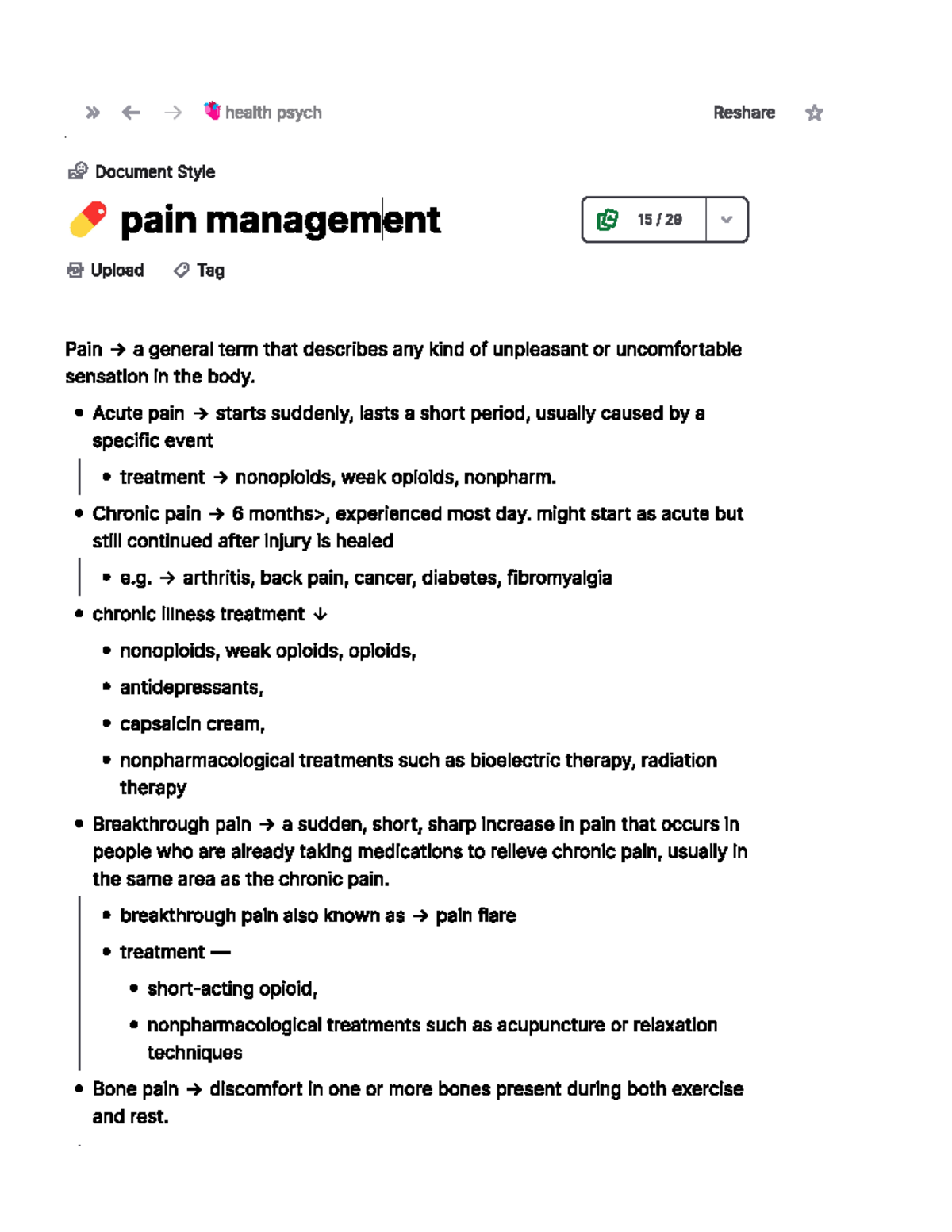 Pain management - Summary Health Psychology - Studocu