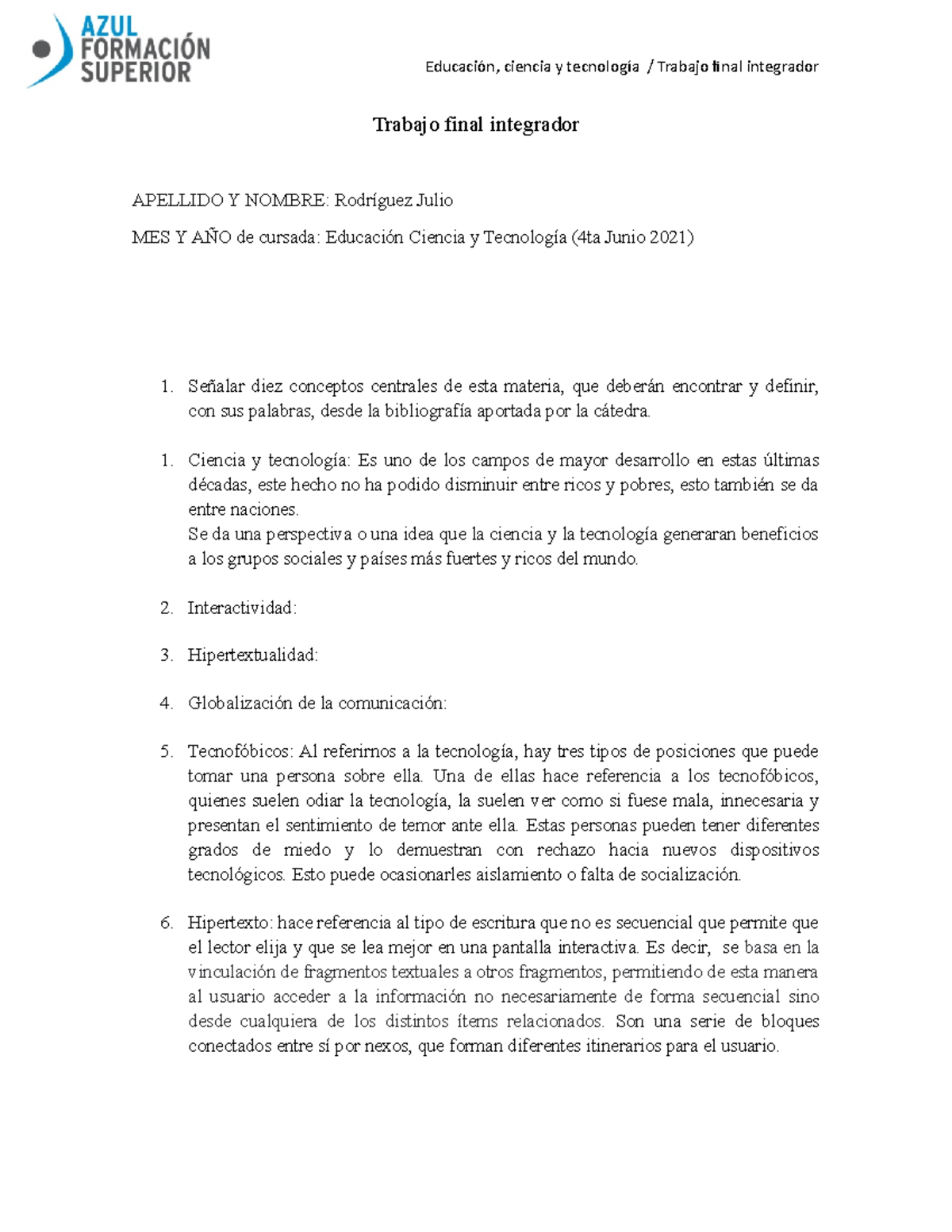 Trabajo final integrador-TICS. Rodriguez Julio - Educación, ciencia y ...