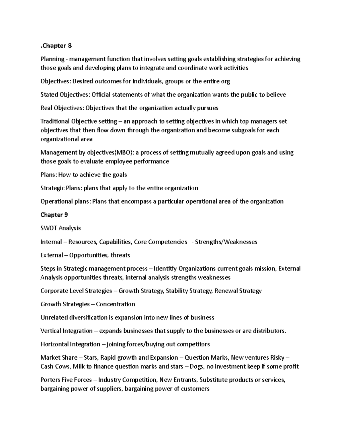 Management Unit 2 - This is a study Guide for Unit 2 - .Chapter 8 ...