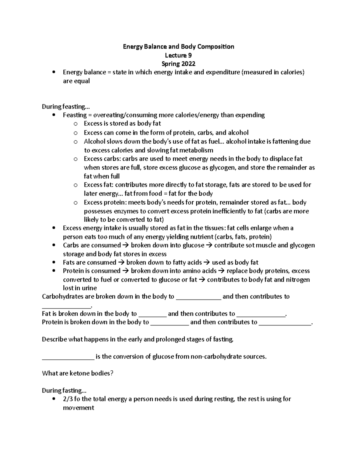 Energy Balance and Body Composition - Energy Balance and Body ...