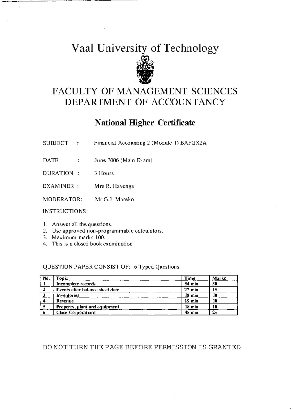 1-2 - Notes - Vaal University of Technology FACULTY OF MANAGEMENT ...