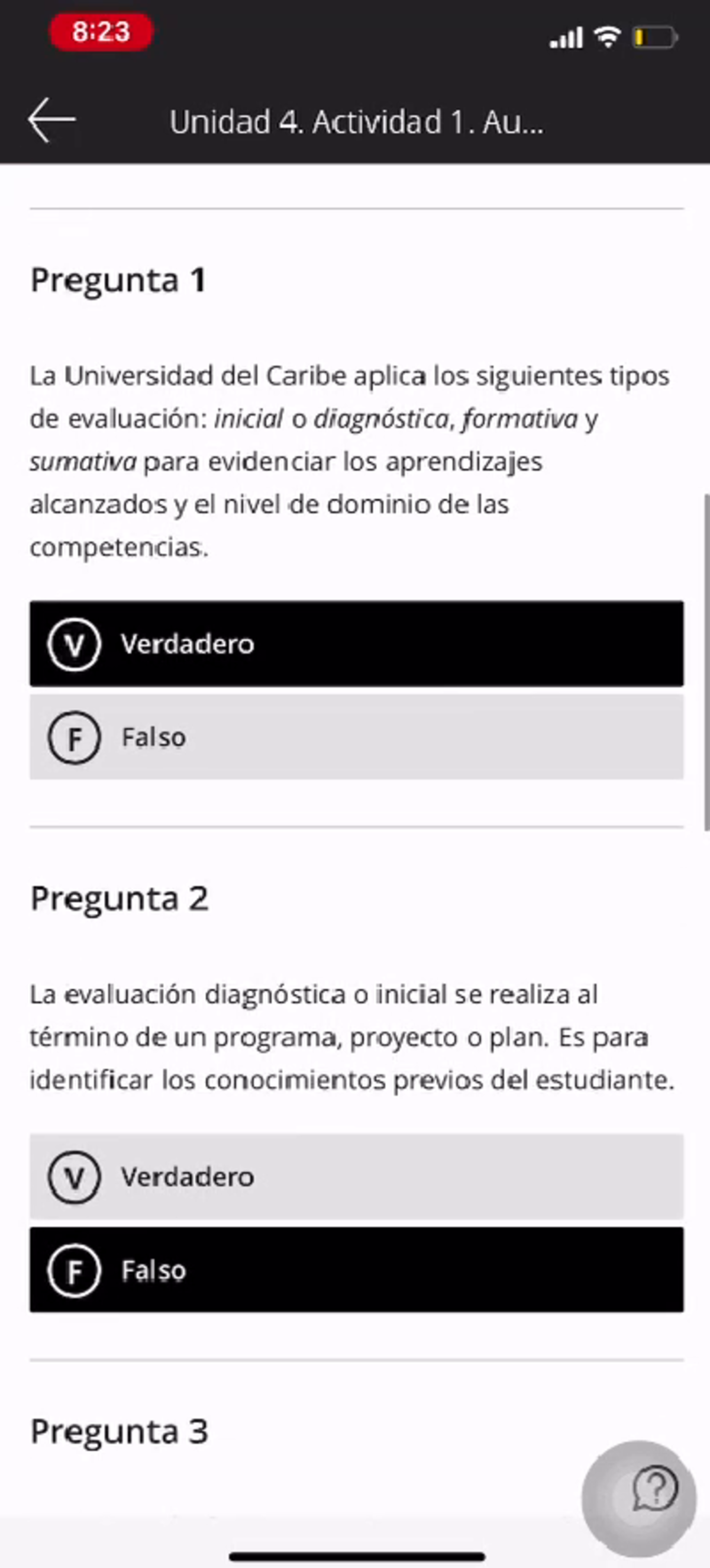 unida 4. actividad 1. autocorregible. normativa de evaluacion - 8:23 Unidad 4. Actividad 1. Au ...