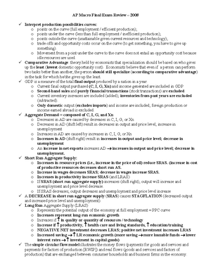 AP Macroeconomics Formula Sheet - AP Macro Formula sheet GDP GDP ...