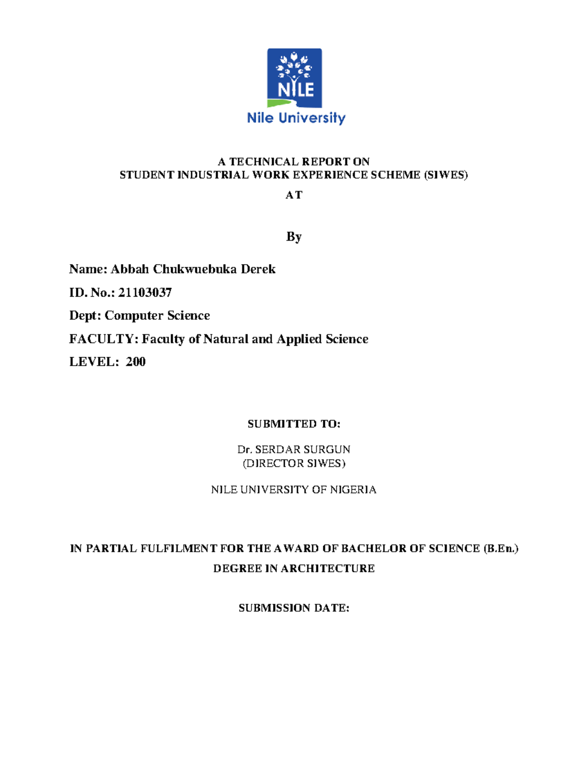 Siwes-report-format - Copy - A TECHNICAL REPORT ON STUDENT INDUSTRIAL ...