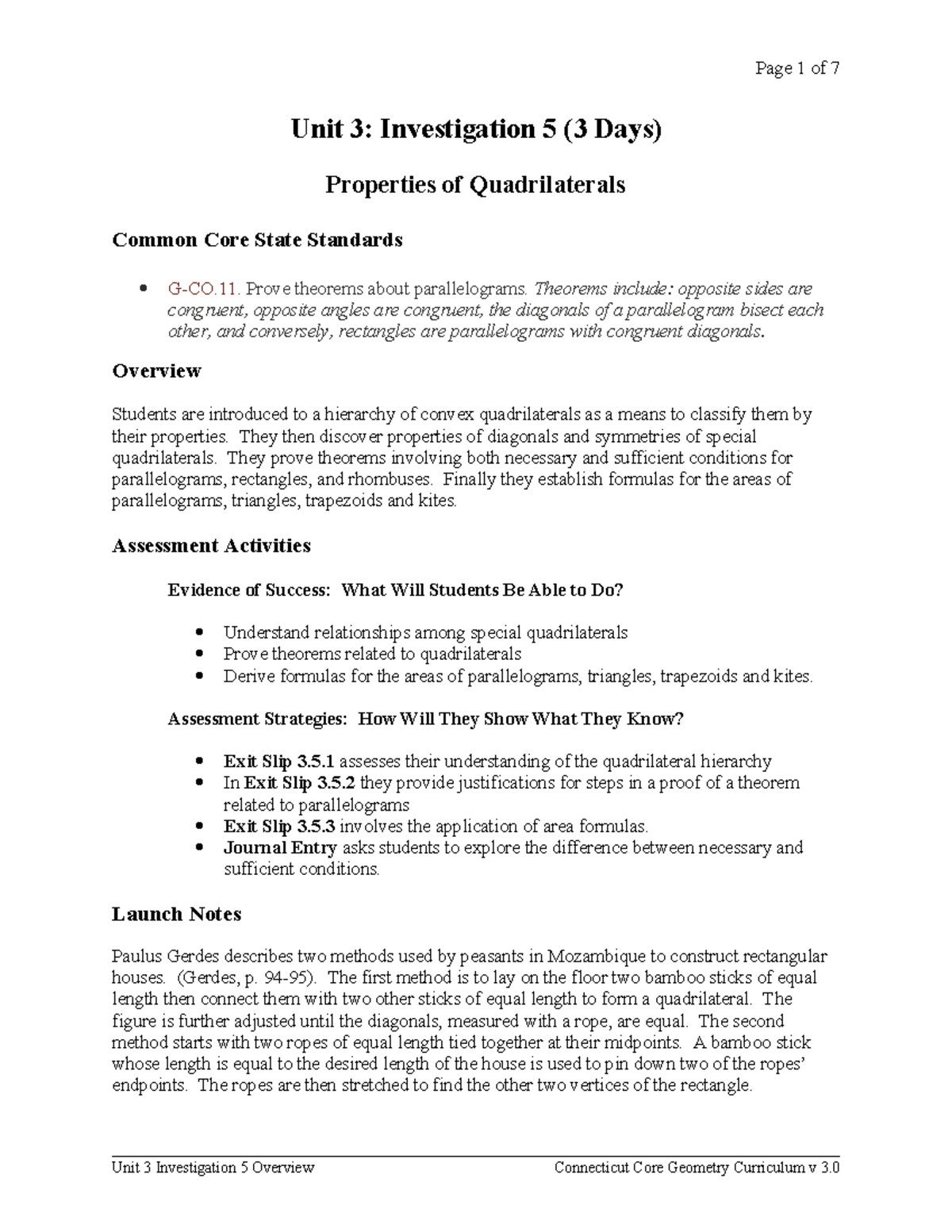 Unit3 Investigation 5 overview - Unit 3: Investigation 5 (3 Days ...