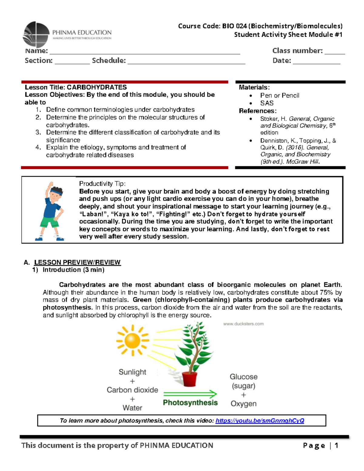 SAS 1 - ... - Student Activity Sheet Module # Name: - Studocu