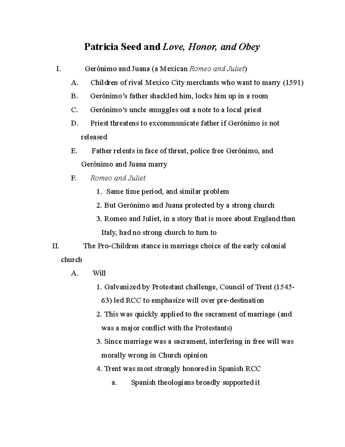 Marriage Choice, Family and Empire - Patricia Seed and Love, Honor, and ...