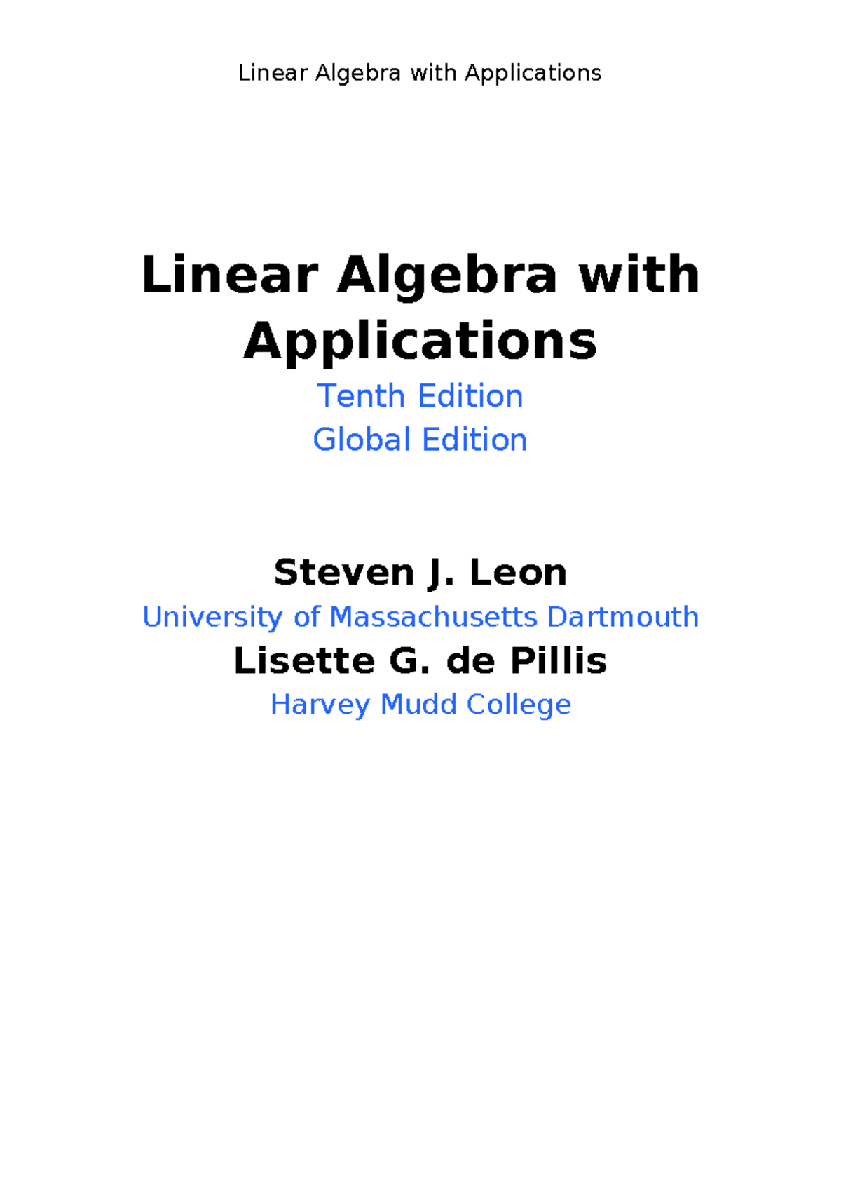 Linear Algebra with Applications - Linear Algebra with Applications ...