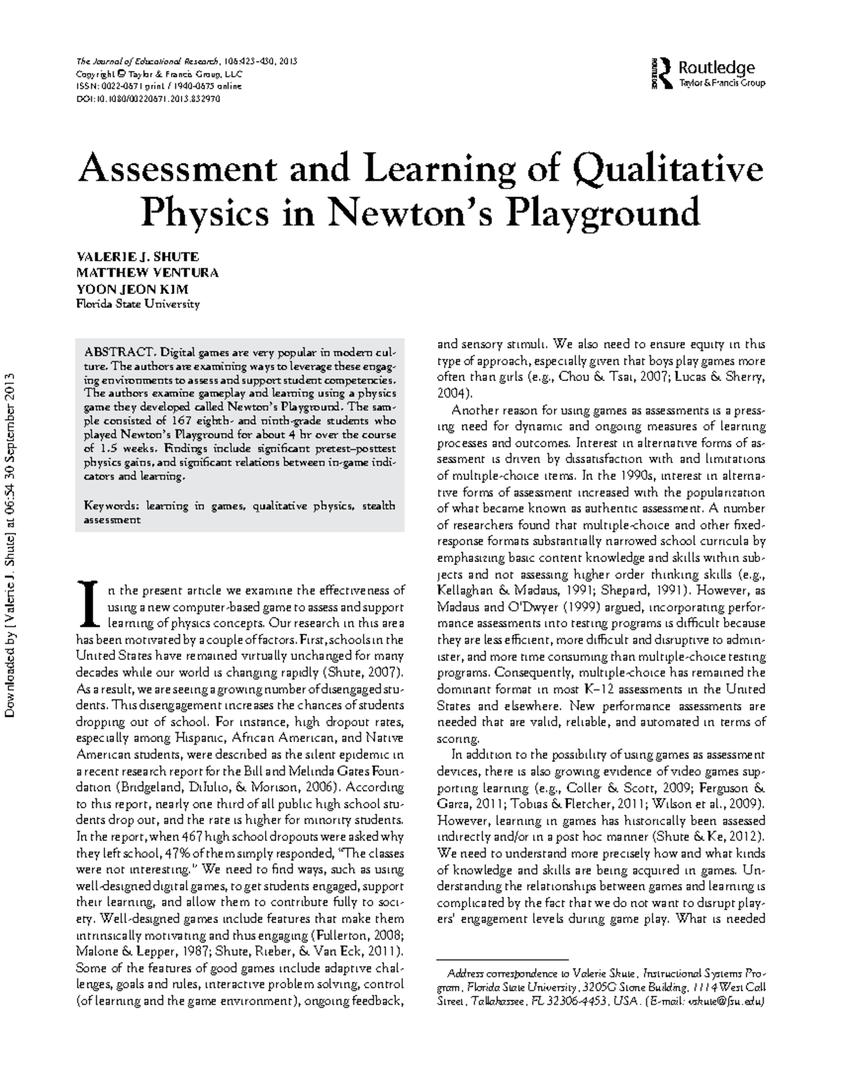 JER - jjer - The Journal of Educational Research, 106:423–430, 2013 ...