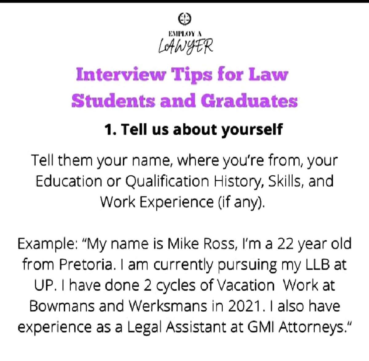 Candidate Attorney job interview questions and answers - EIPLOY LotwyER ...