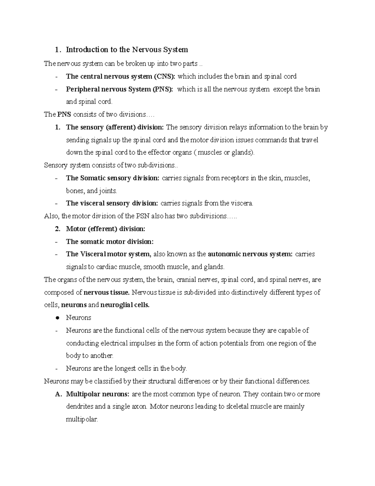 A&P Lab Quiz #9 Notes ( Intro to Nervous System, The Spinal cord ...