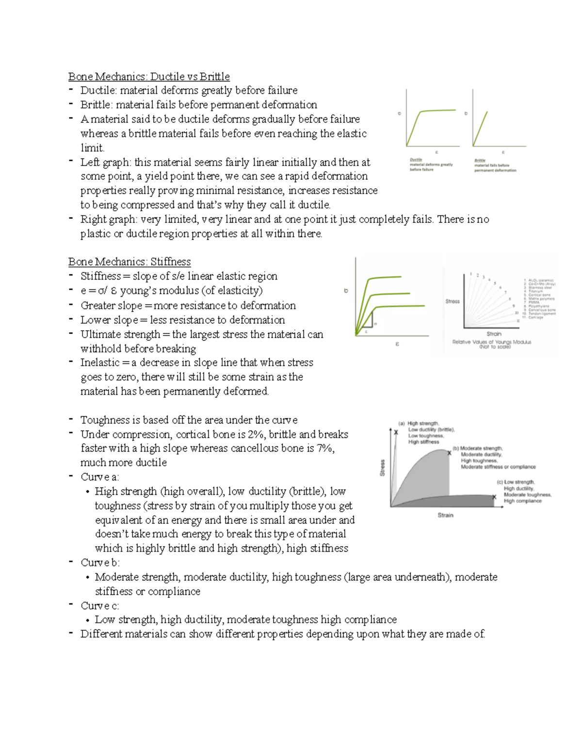 L2 - Professor Pearsall - Bone Mechanics: Ductile vs Brittle - Ductile ...