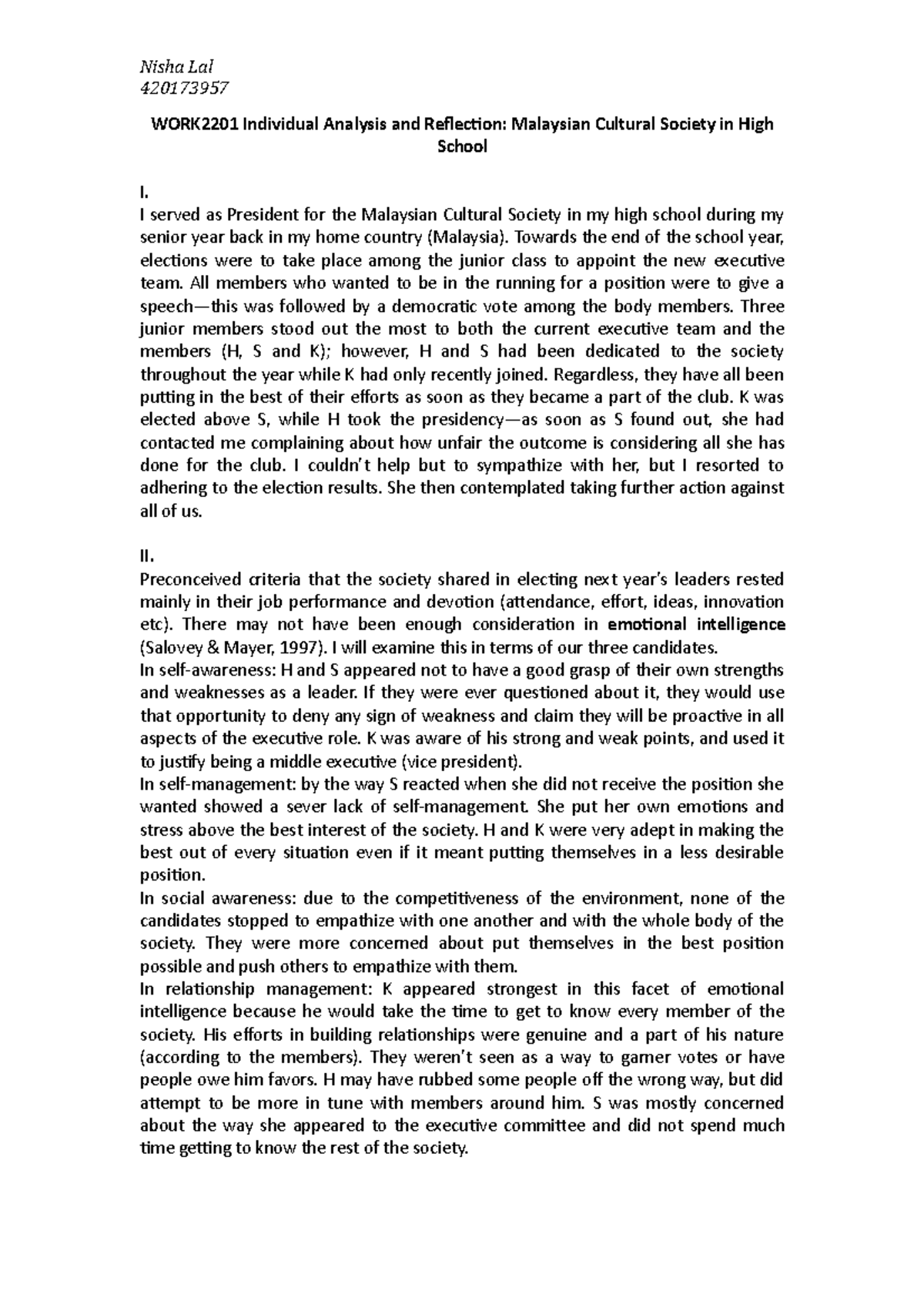 Fundamentals of Management Case Study for Assignment - Nisha Lal ...