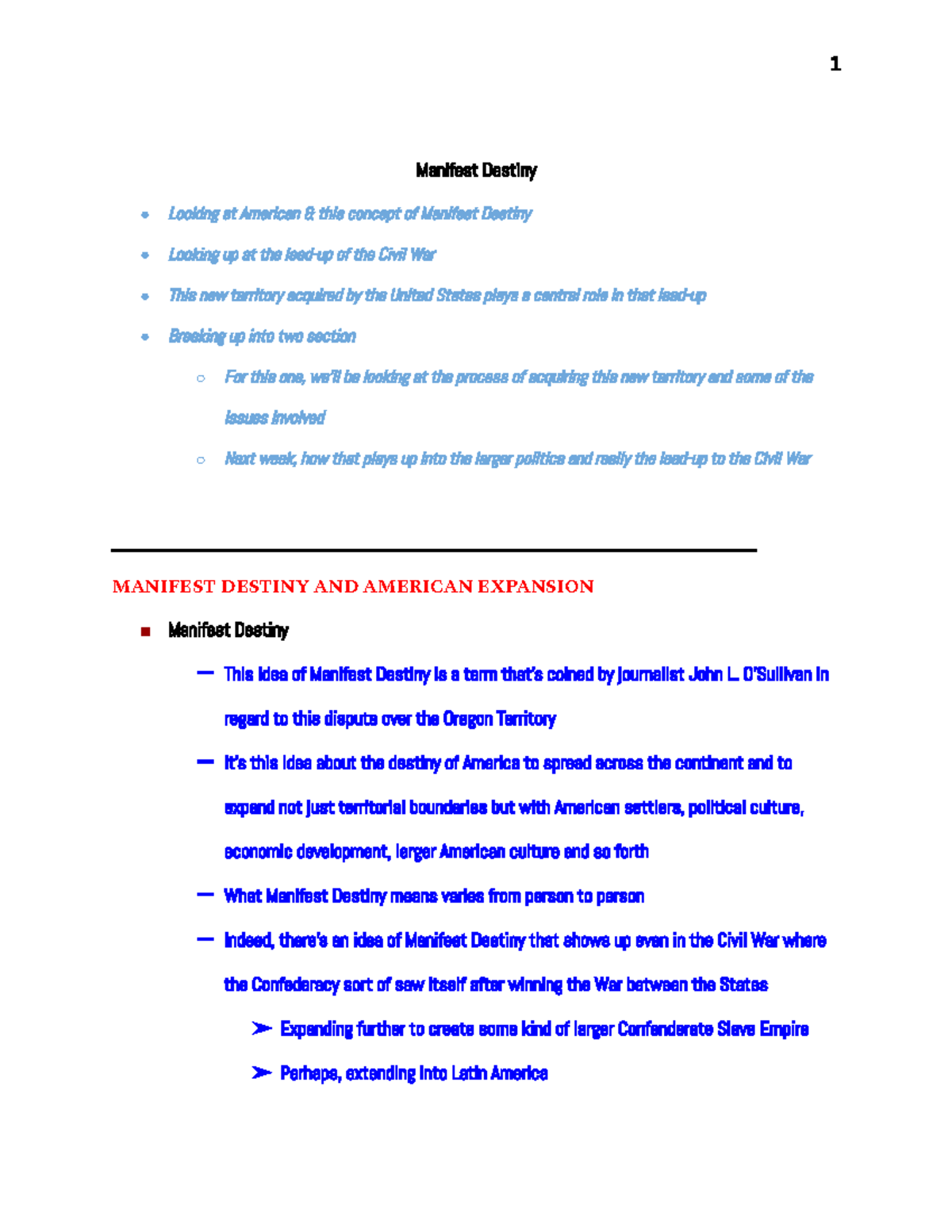 Module 13 Manifest Destiny - Manifest Destiny Looking at American ...