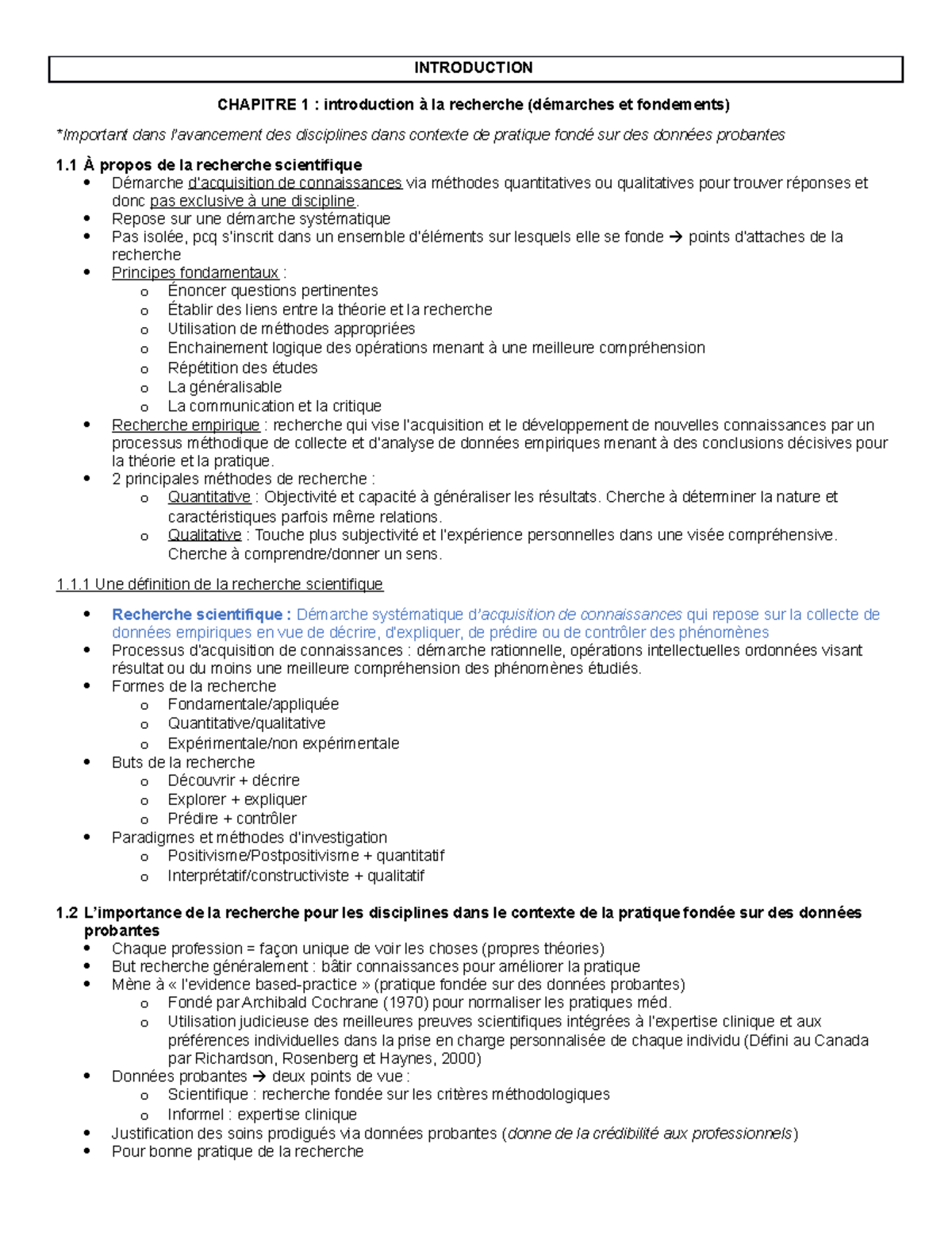 Lectures - résumé des notes de toutes les lecture du cours ...