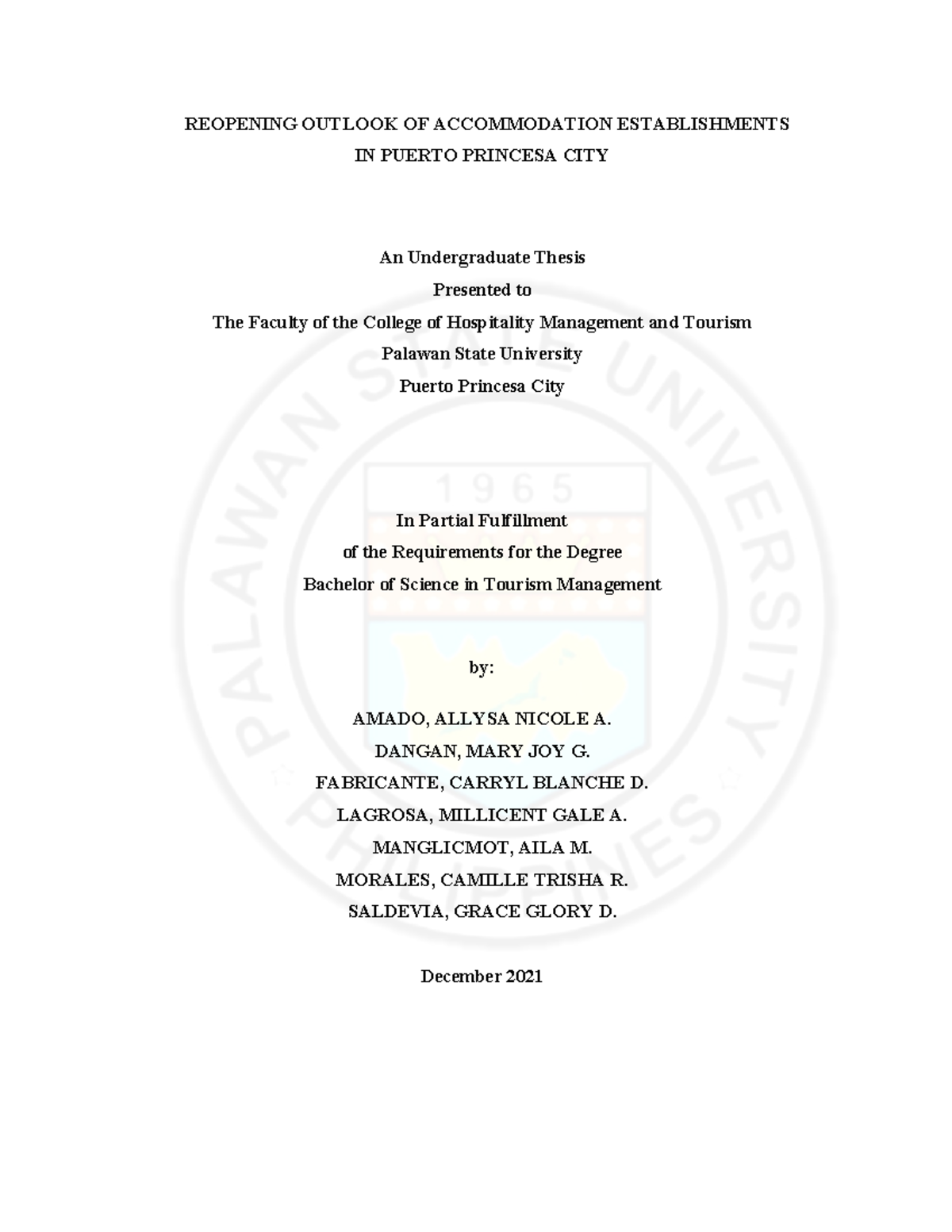 Final- Research - feasibility study guide - REOPENING OUTLOOK OF ...