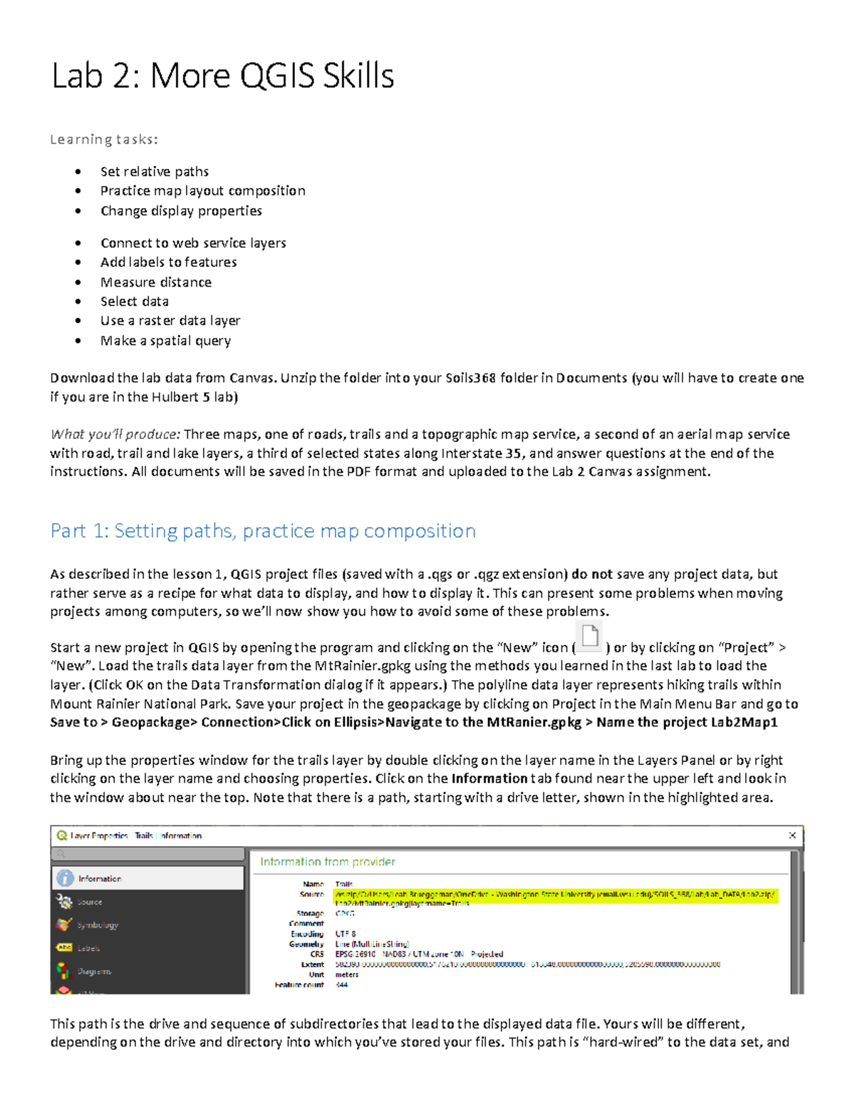 Lab 2: QGIS Skills - Paths Map Composition Web Services Labels Distance Measurement - Studocu