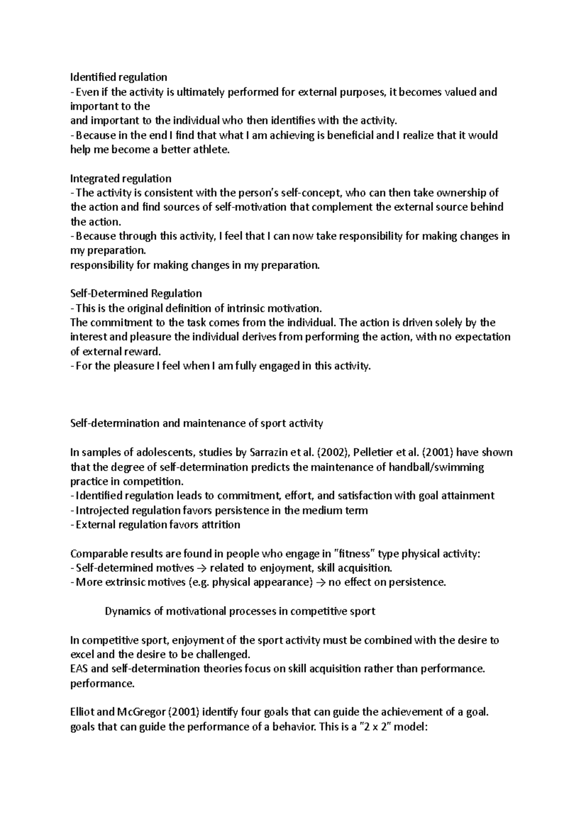 Identified regulation - Identified regulation Even if the activity is ...