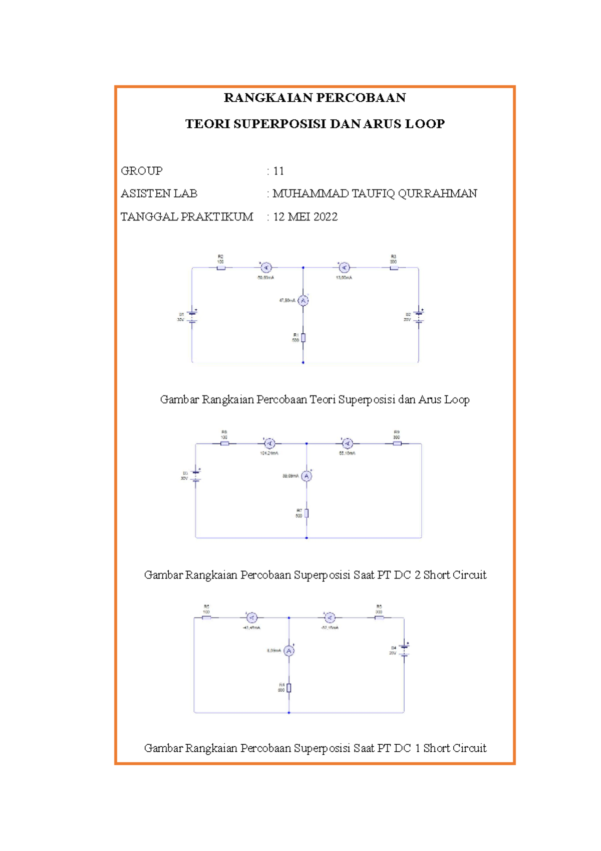 Rangkaian dan data percobaan LAB RL - RANGKAIAN PERCOBAAN TEORI ...