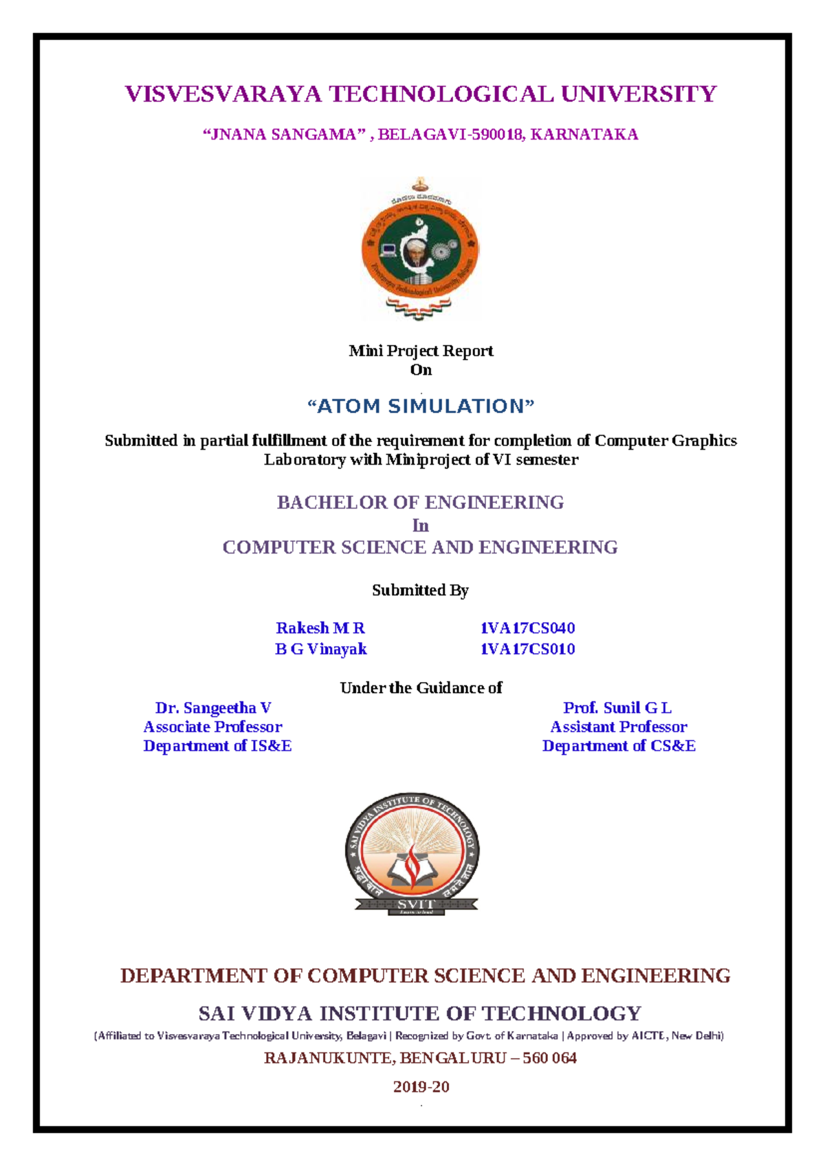 Final-CG-Report - computer graphics reports - VISVESVARAYA ...