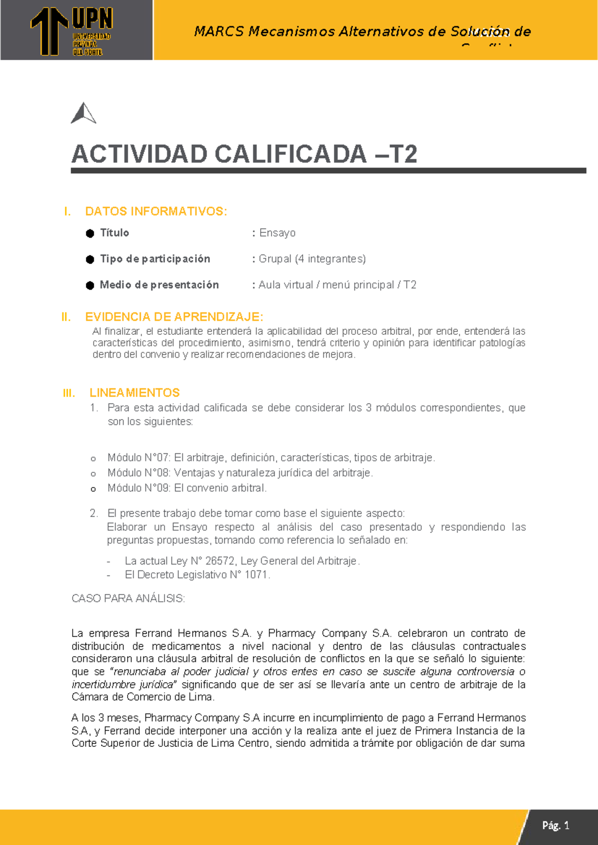 DPRO.1304.T2 - Práctica - MARCS Mecanismos Alternativos de Solución ...