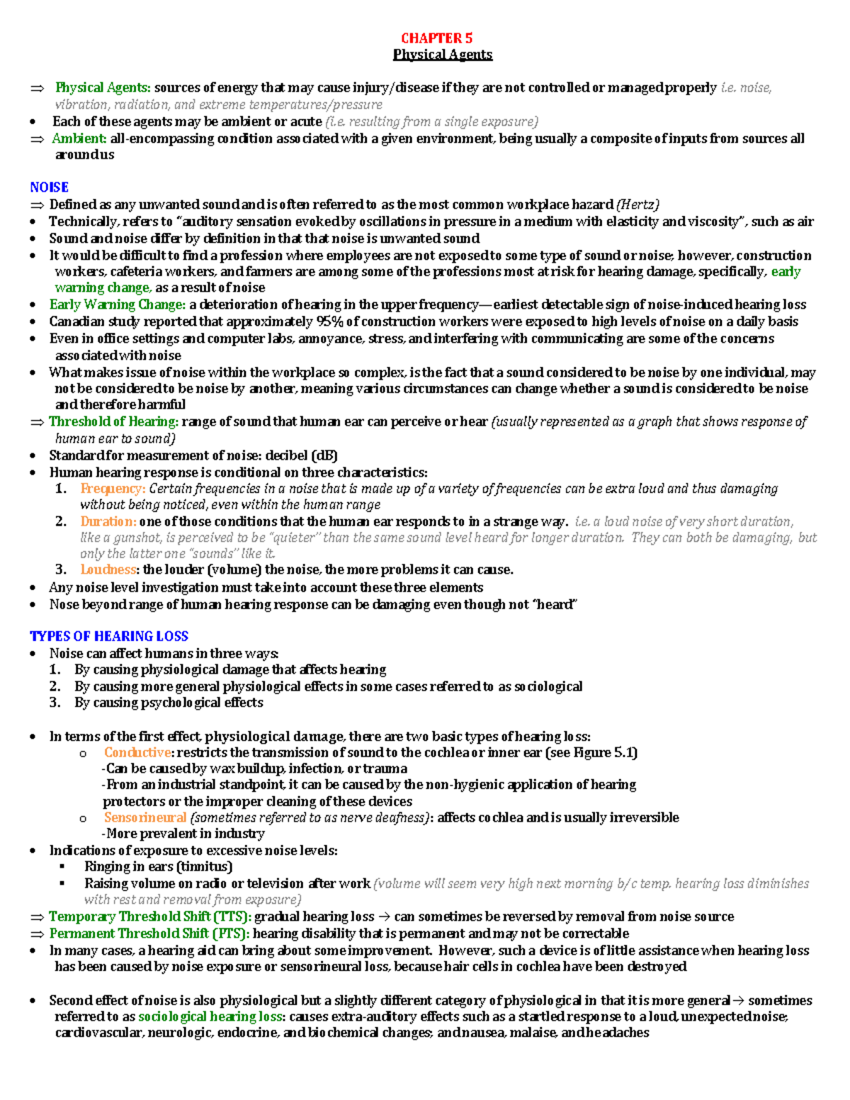 Summary Managing Occupational Health and Safety lecture 5-6 - CHAPTER 5 ...