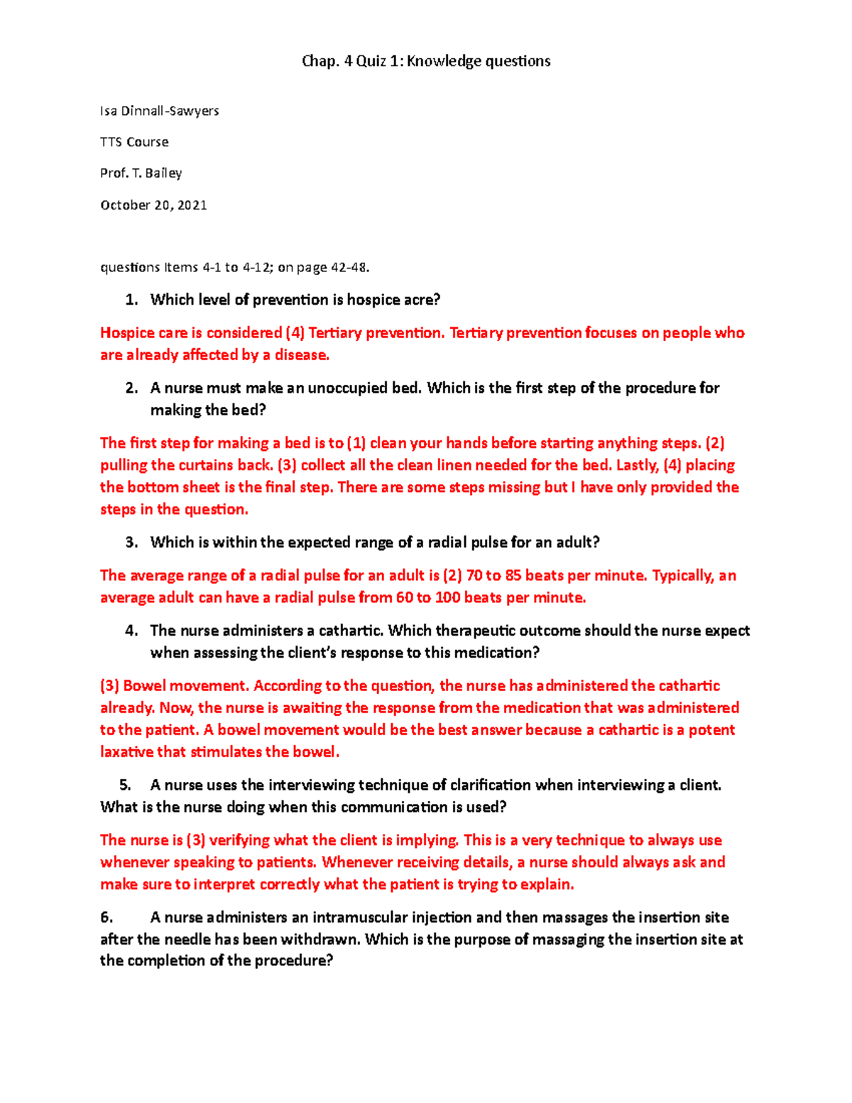 TTS quiz 1 - test taking strategy - Chap. 4 Quiz 1: Knowledge questions ...