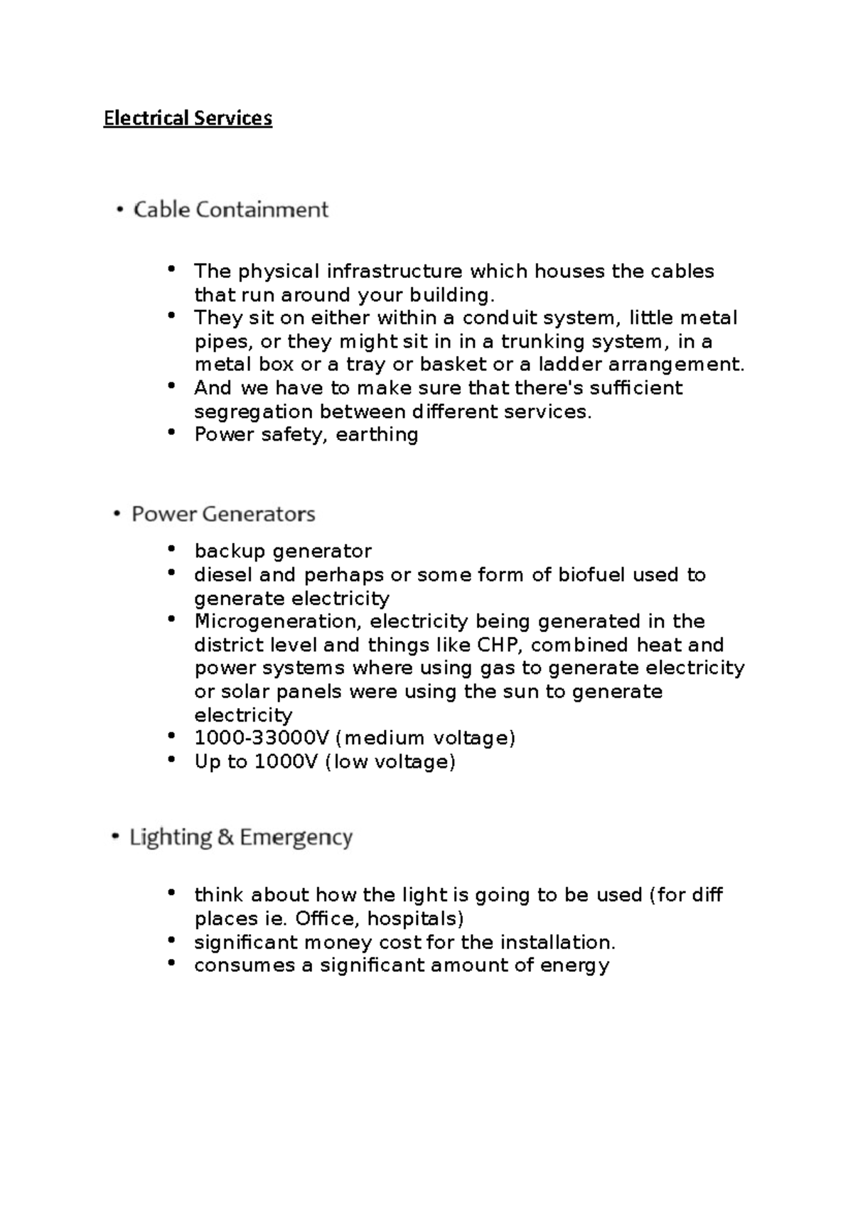 Electrical Services - UWE - Studocu