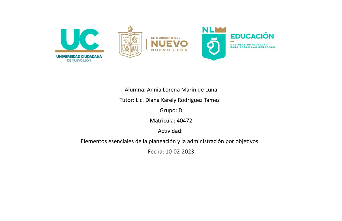 Semana 4- Admistracion - Alumna: Annia Lorena Marin de Luna Tutor: Lic ...