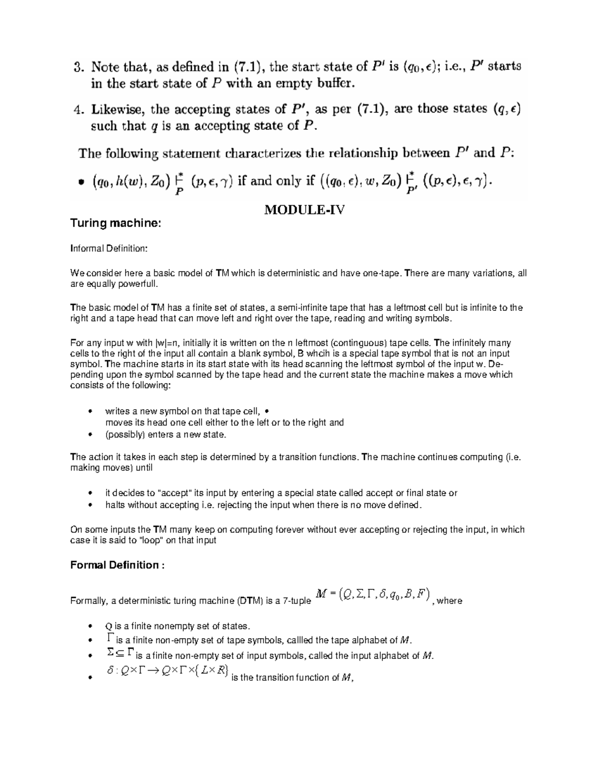 Turing machine in details - Turing machine: Informal Definition: We ...