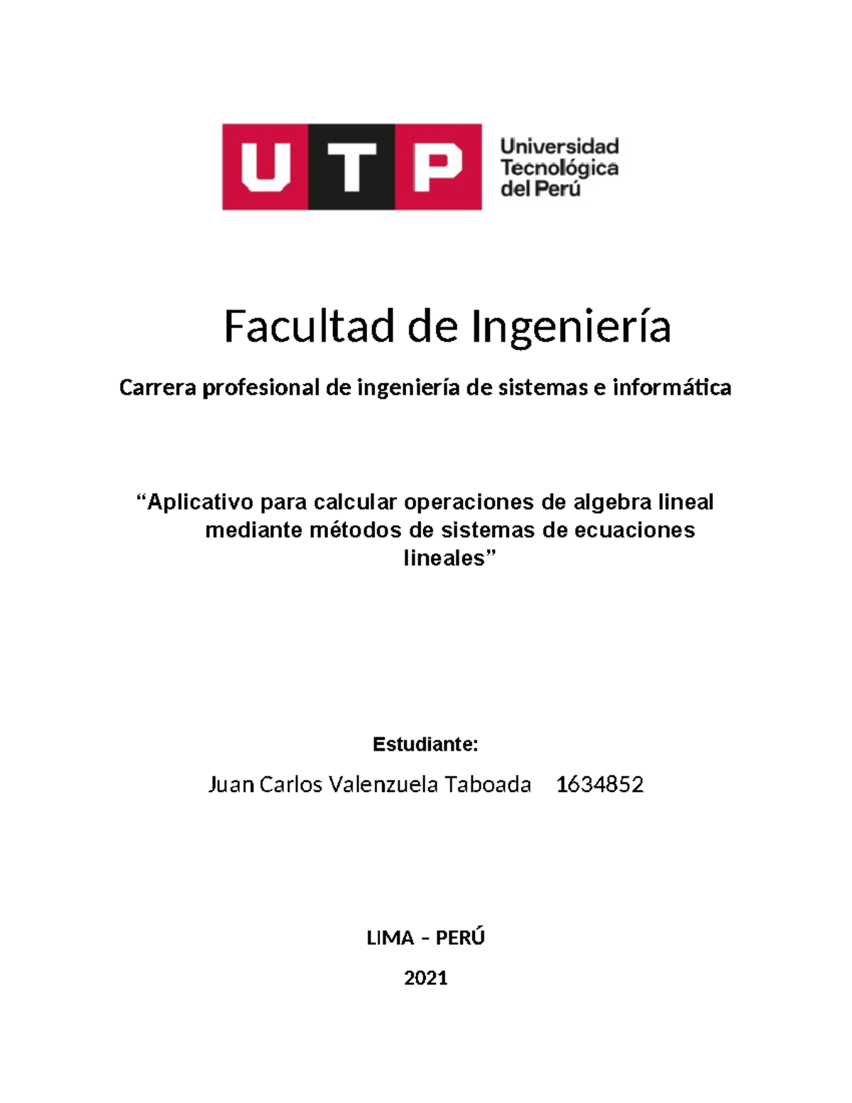 TRABAJO FINAL - INTEGRADOR 1 - Facultad de Ingeniería Carrera ...