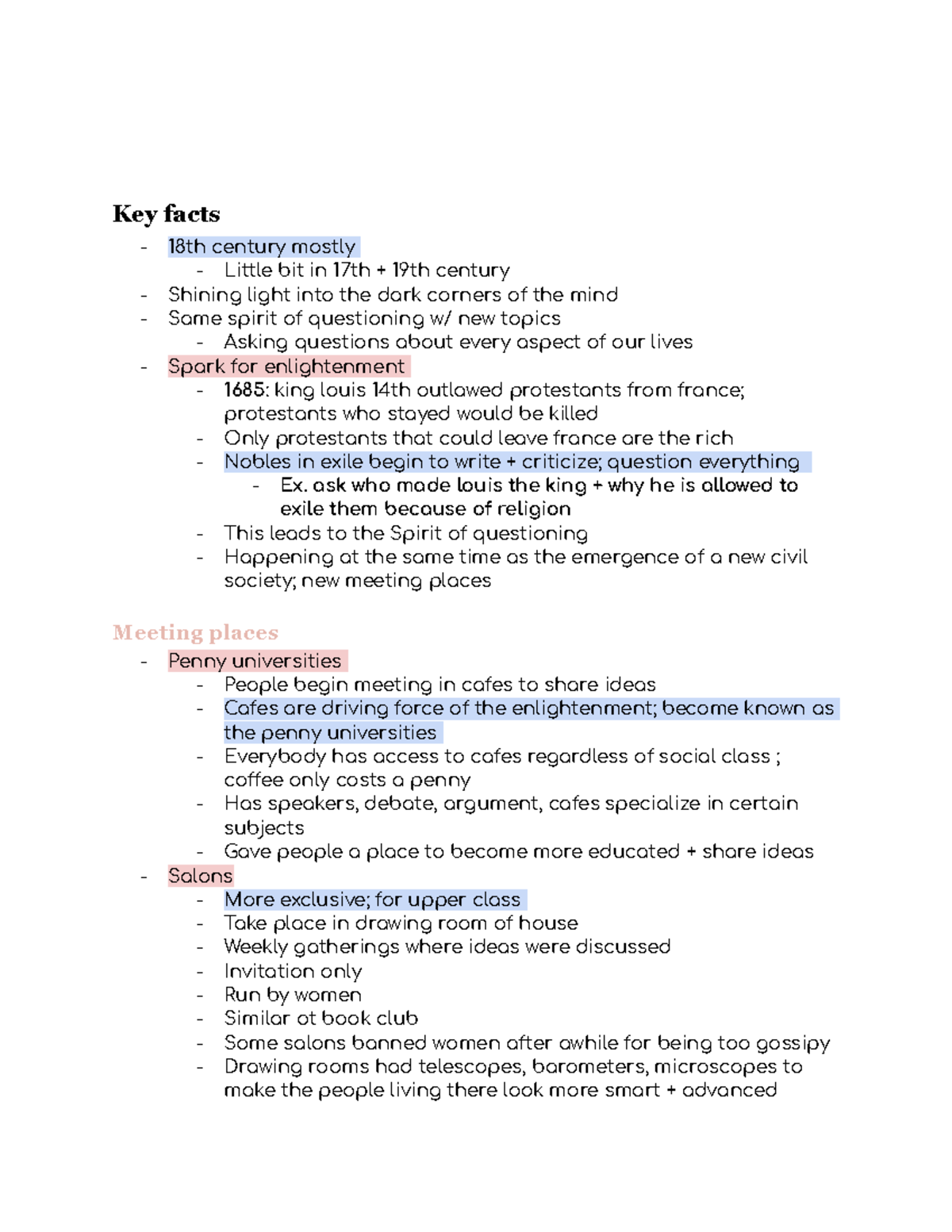 The enlightenment - Key facts 18th century mostly Little bit in 17th ...