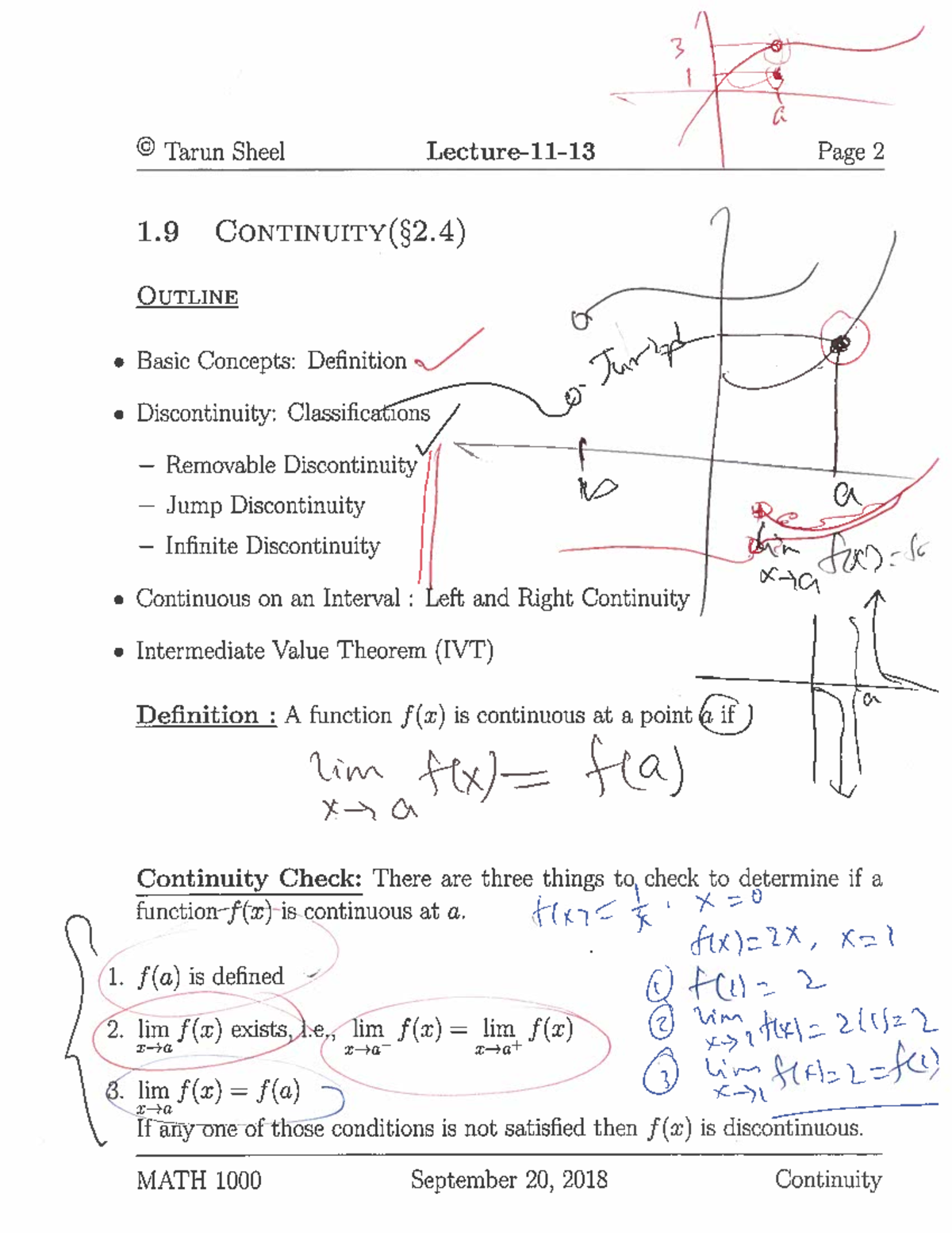 3. Filled Notes-Sep - Tarun Sheel H 1 OUTLINE 0 Basic Concepts. o ...