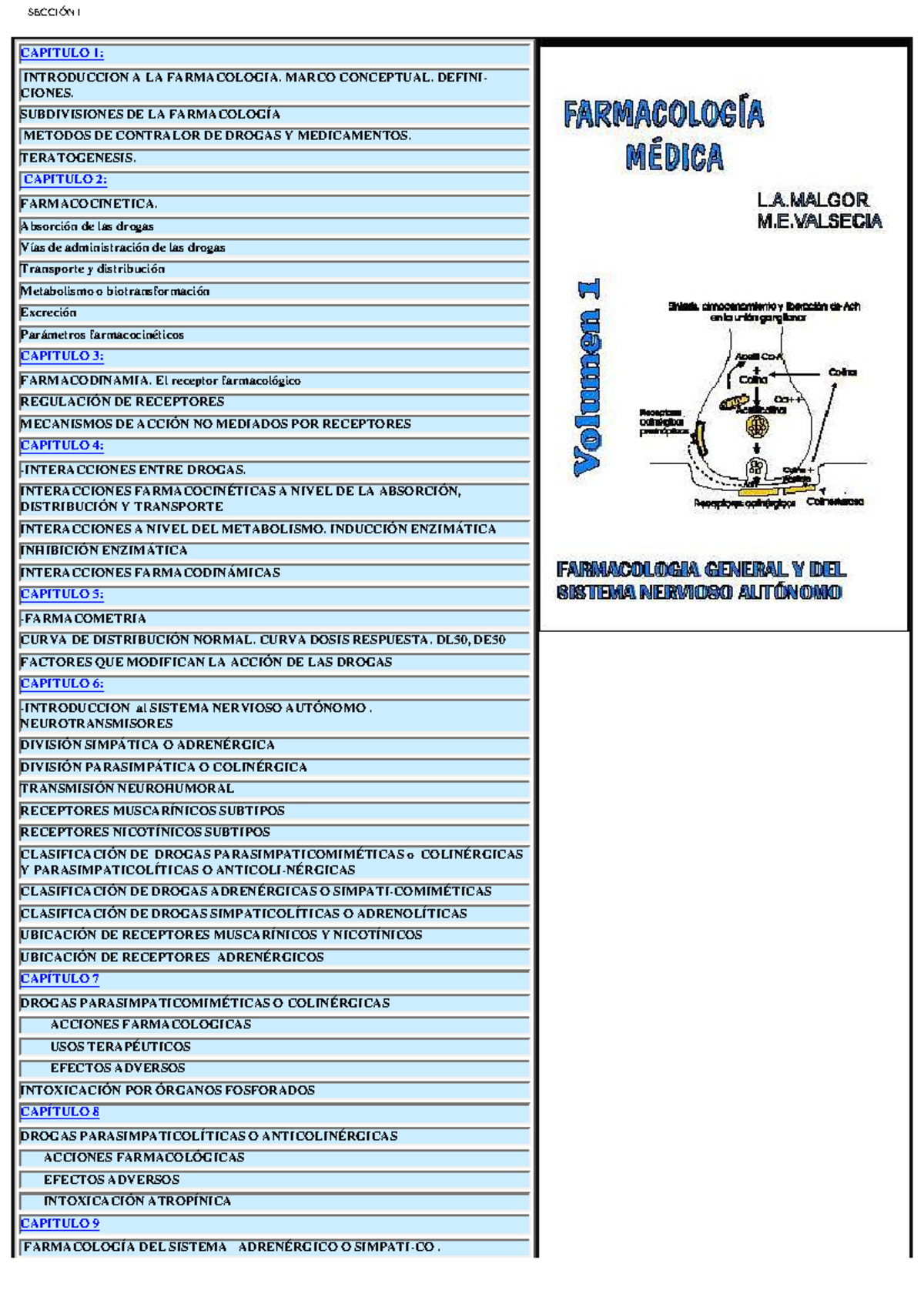 Farmacologia-Malgor Vol - SECCIÓN I CAPITULO 1: INTRODUCCION A LA ...