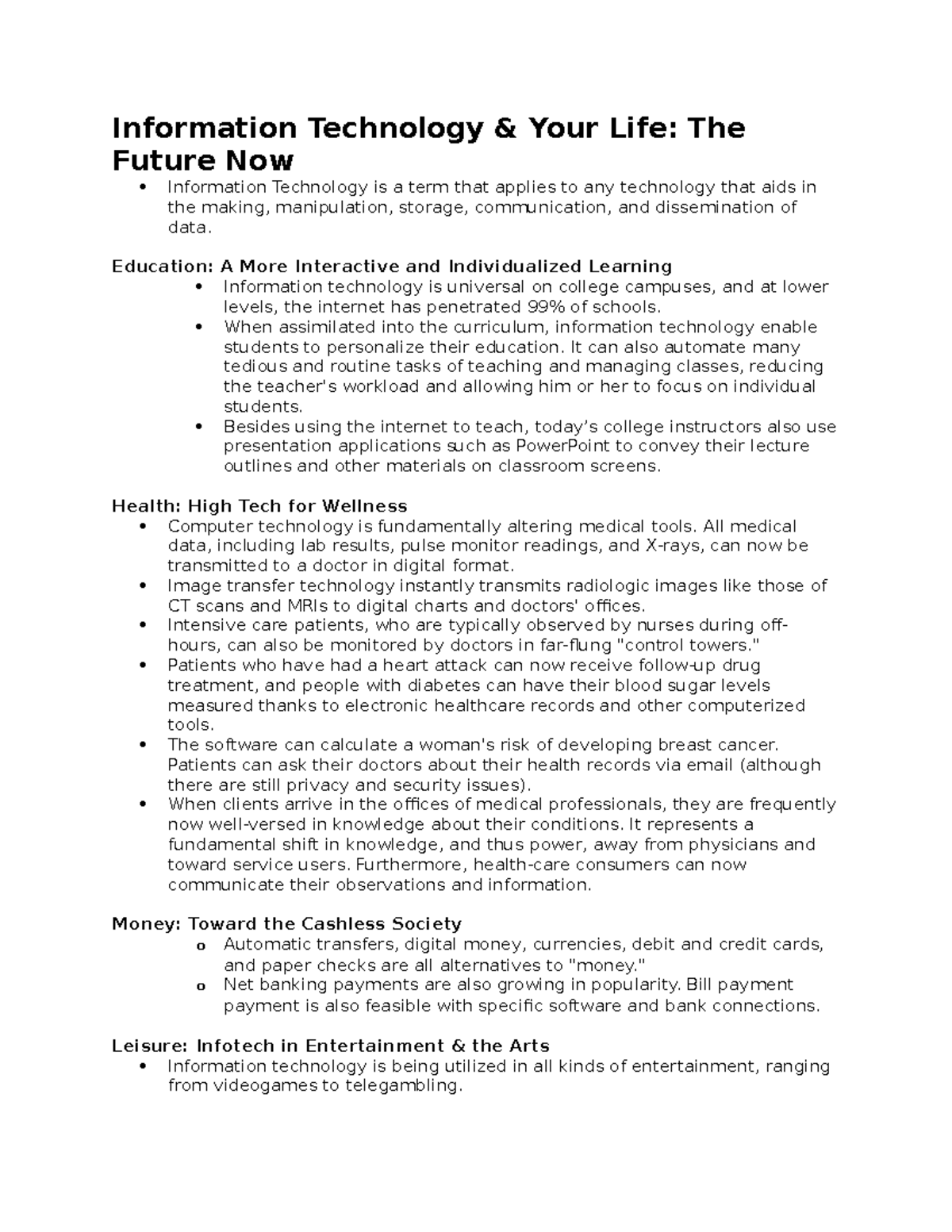 Making of Filipino Scientists - Information Technology & Your Life: The ...