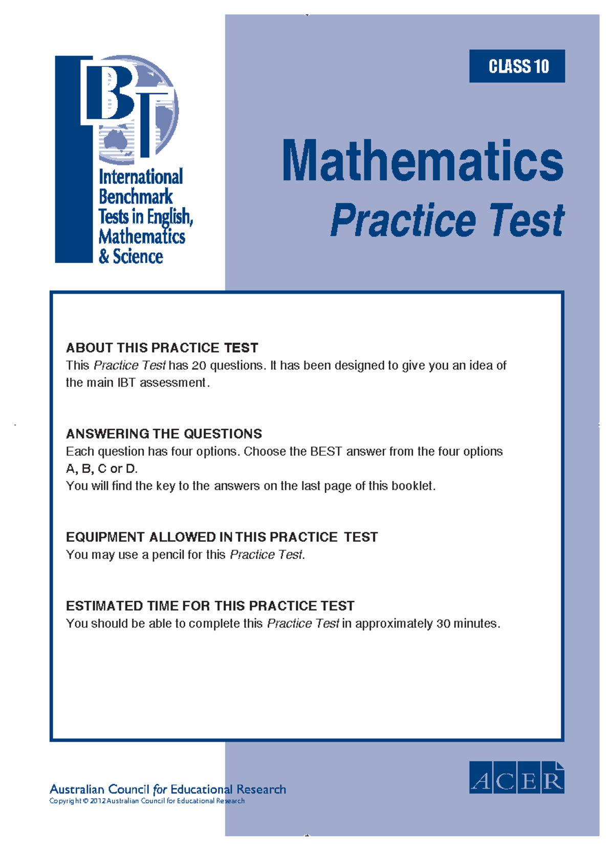 Mathematics-practice-test compress - International Benchmark Tests in ...