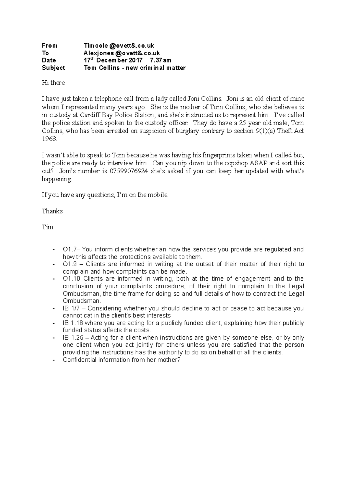 LIT SG12 - Introduction to police station practice - From To Date ...