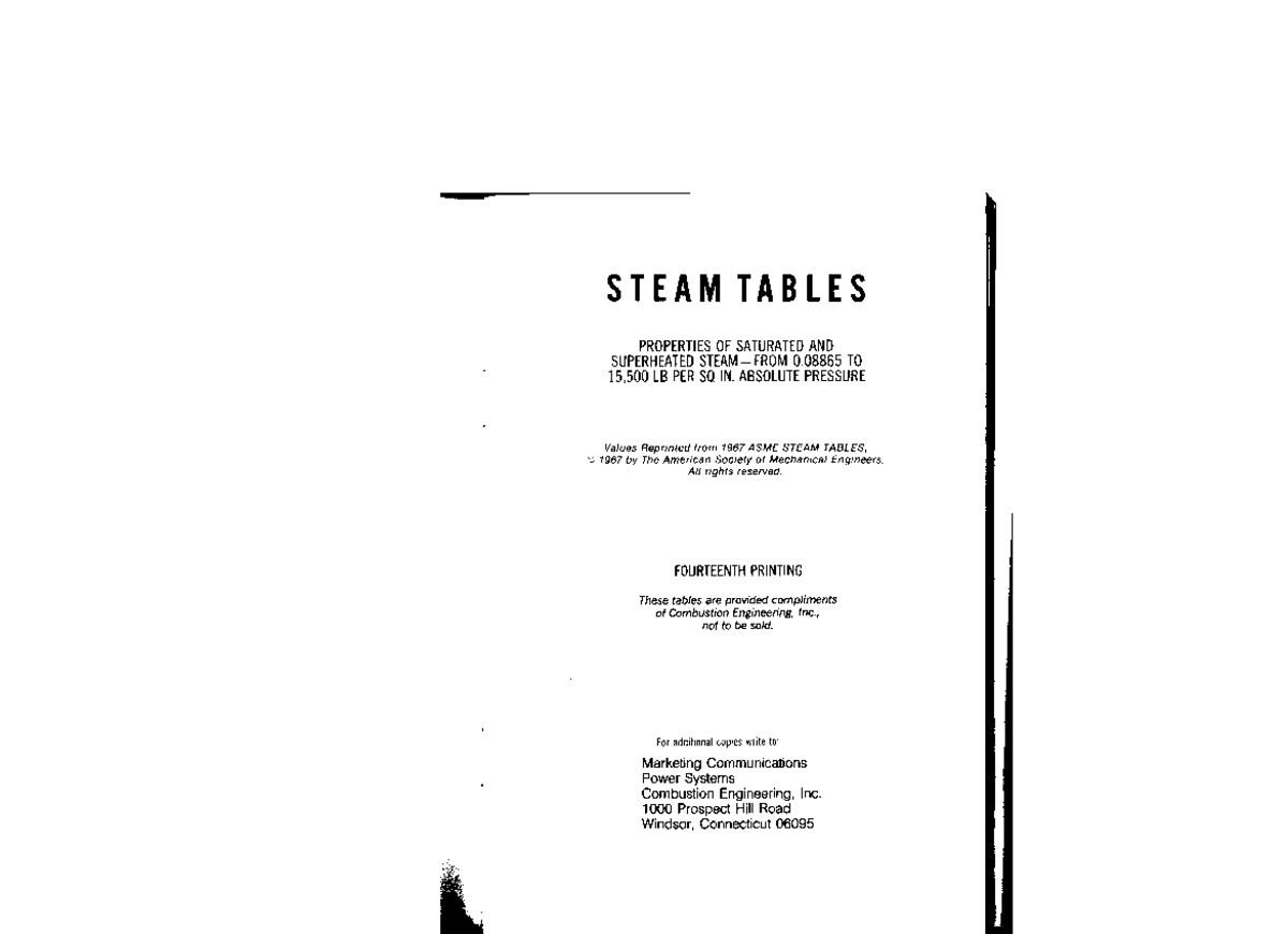 Steam Table - Applied Thermodynamics - Studocu