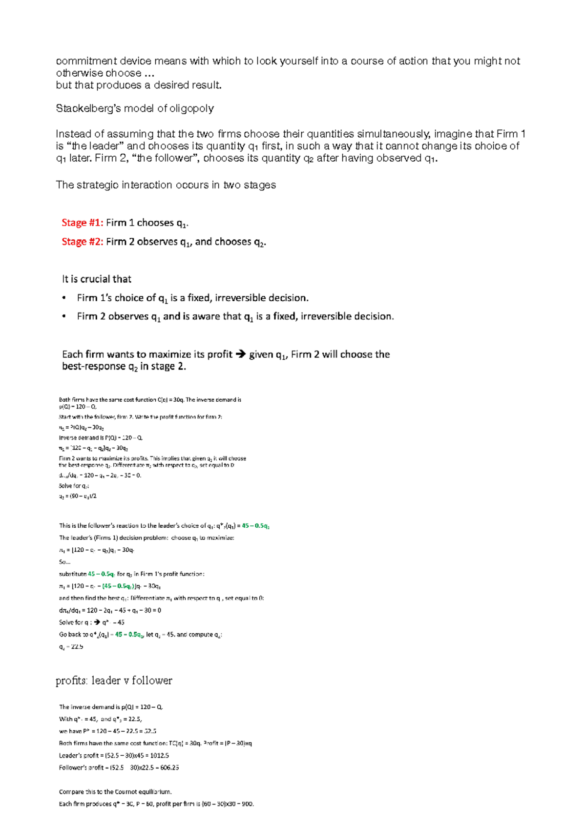 330 notlar devam - Summary Organisational Economics - commitment device means with which to lock ...