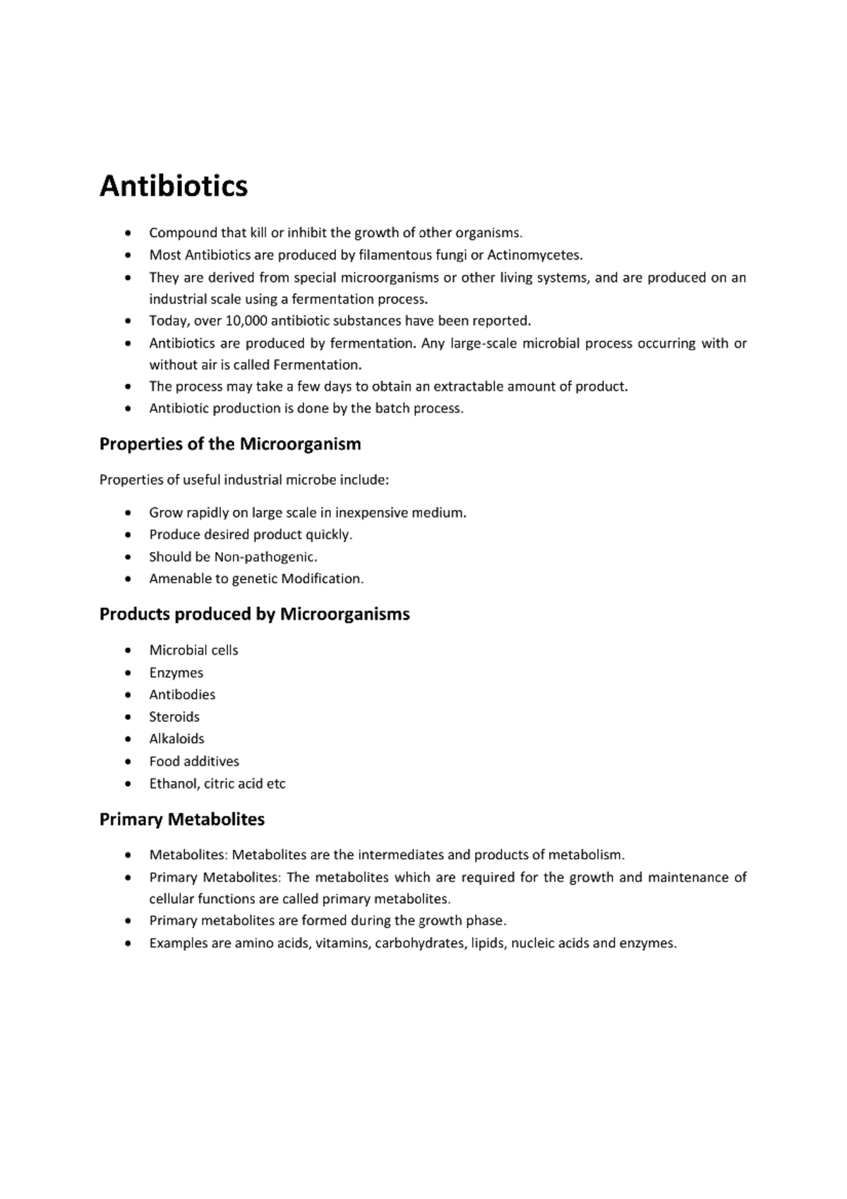 Antibiotics production - General Microbiology - Studocu