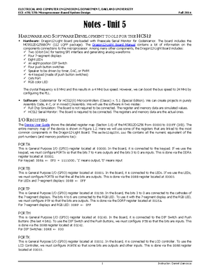 Notes - Unit 9 - ECE-470/570: Microprocessor-Based System Design Fall ...