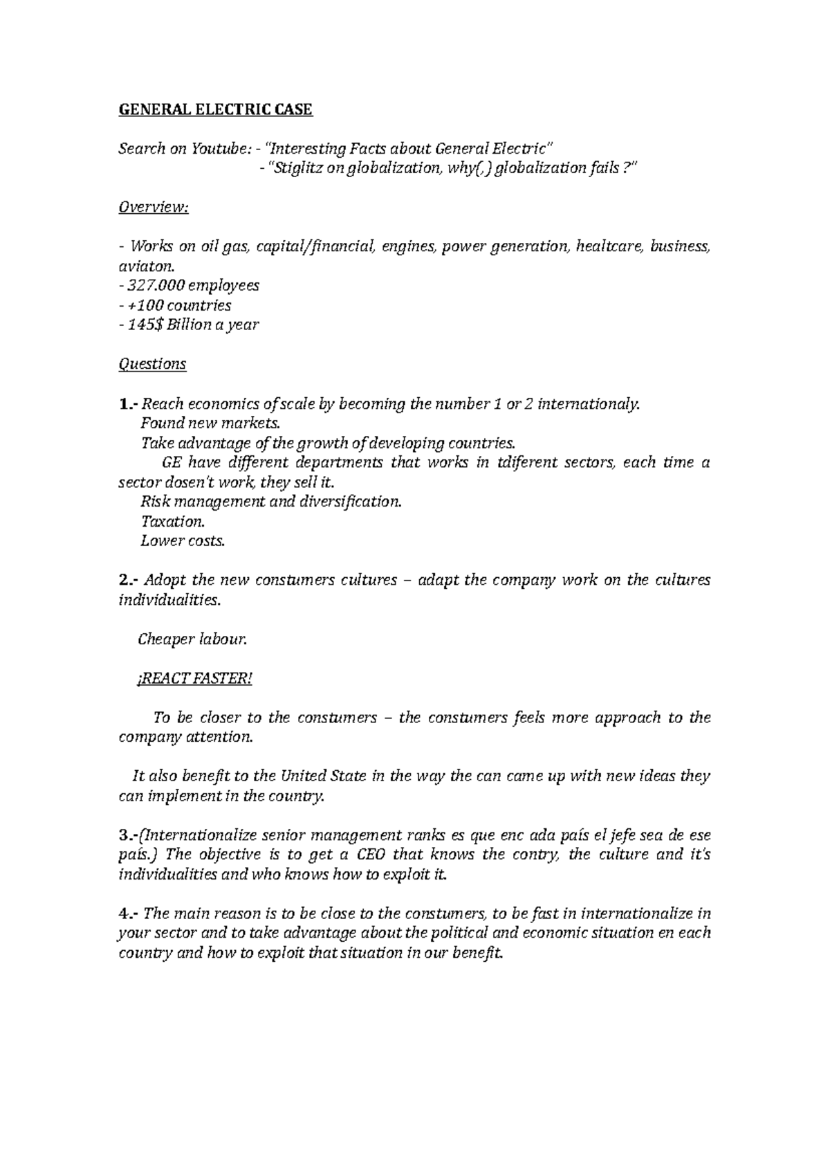 General Electric Case Study - GENERAL ELECTRIC CASE Search on Youtube ...