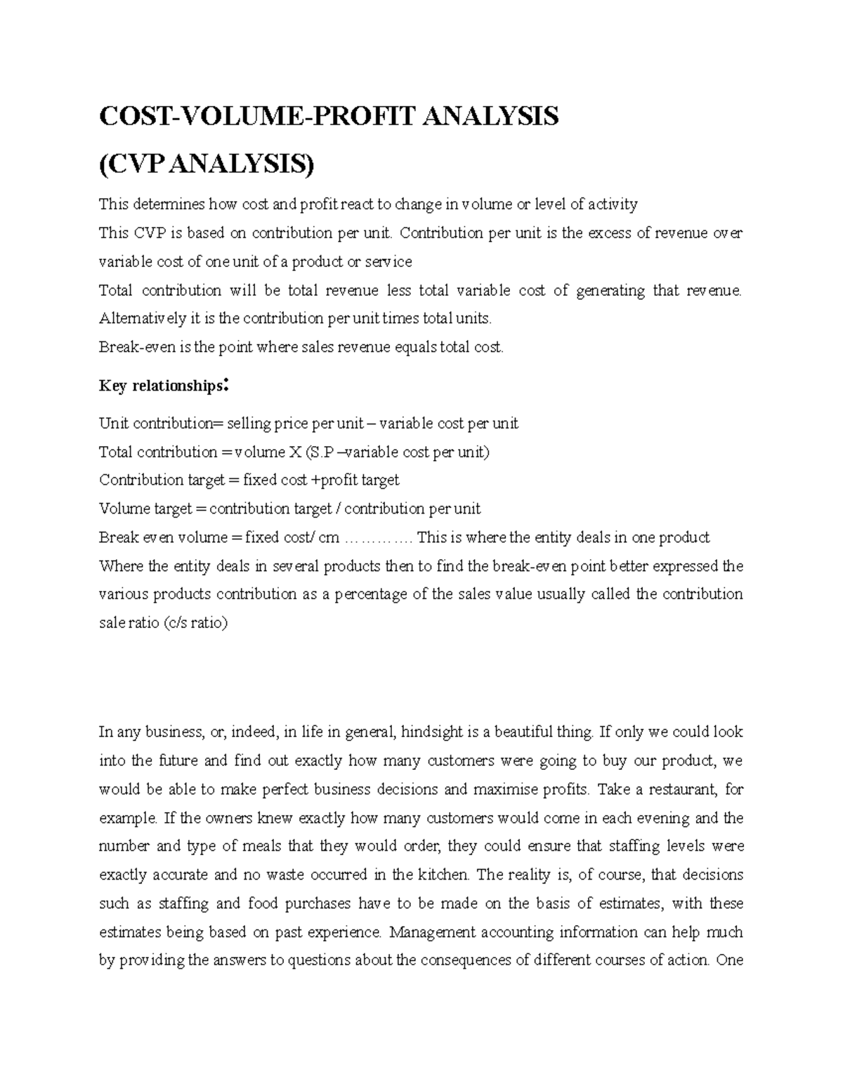 CVP Analysis - cost accounting Cash budget questions and answers cost ...