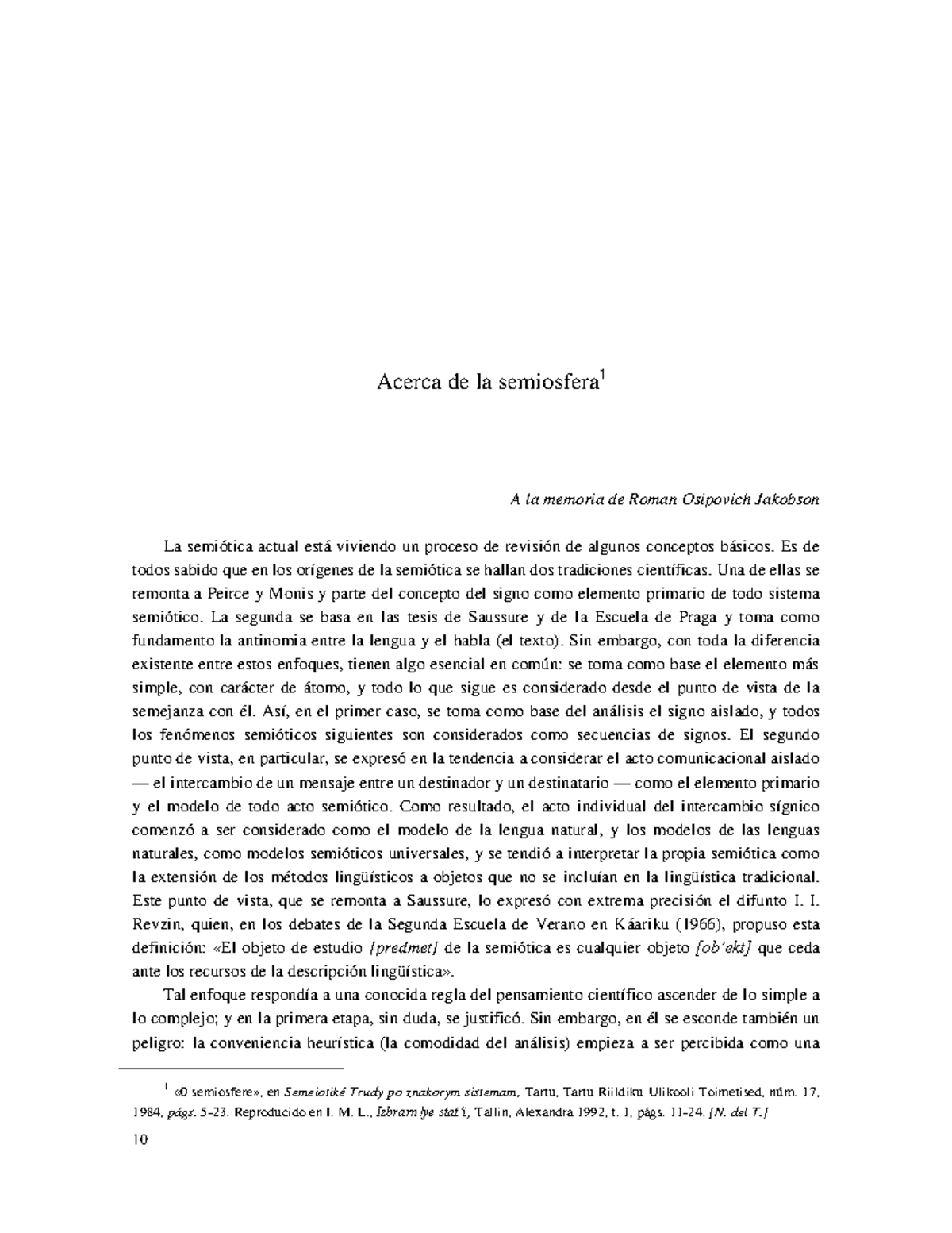 Acerca de la semiosfera - Es de todos sabido que en los orígenes de la ...