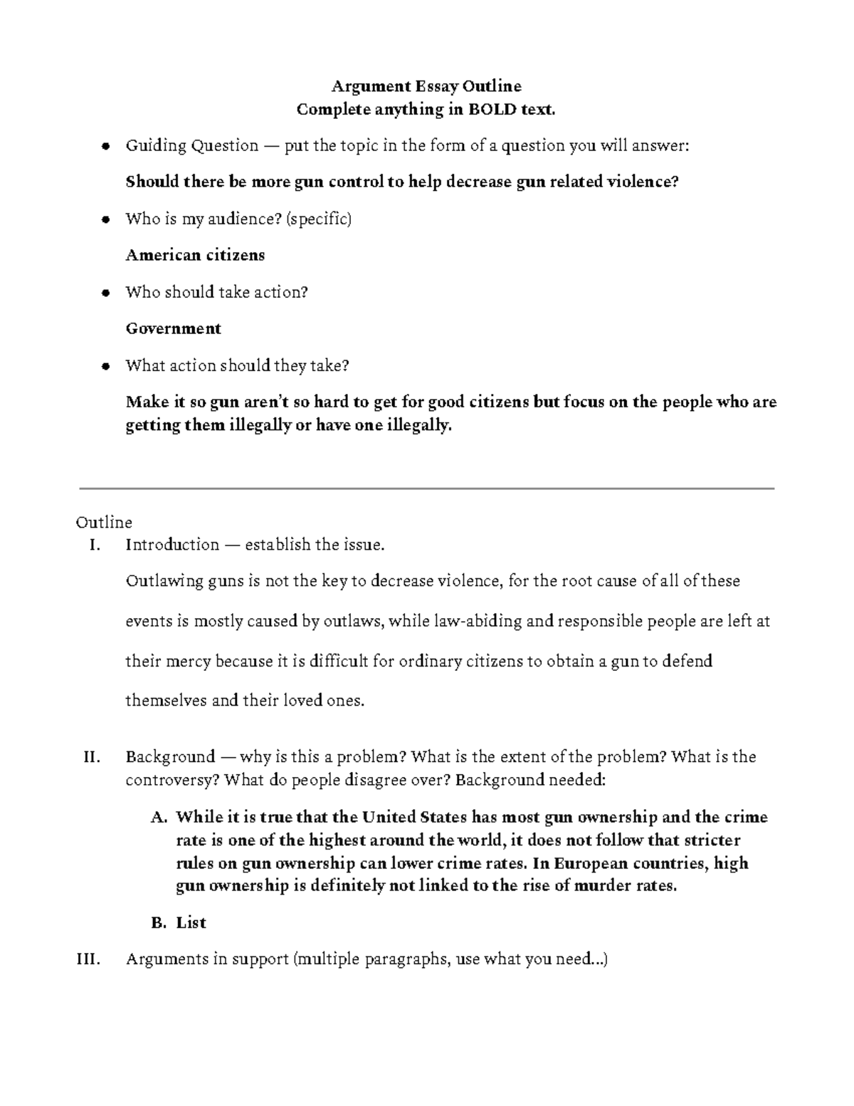 Copy Of Argument Essay Outline Make A Copy Argument Essay Outline Complete Anything In Bold