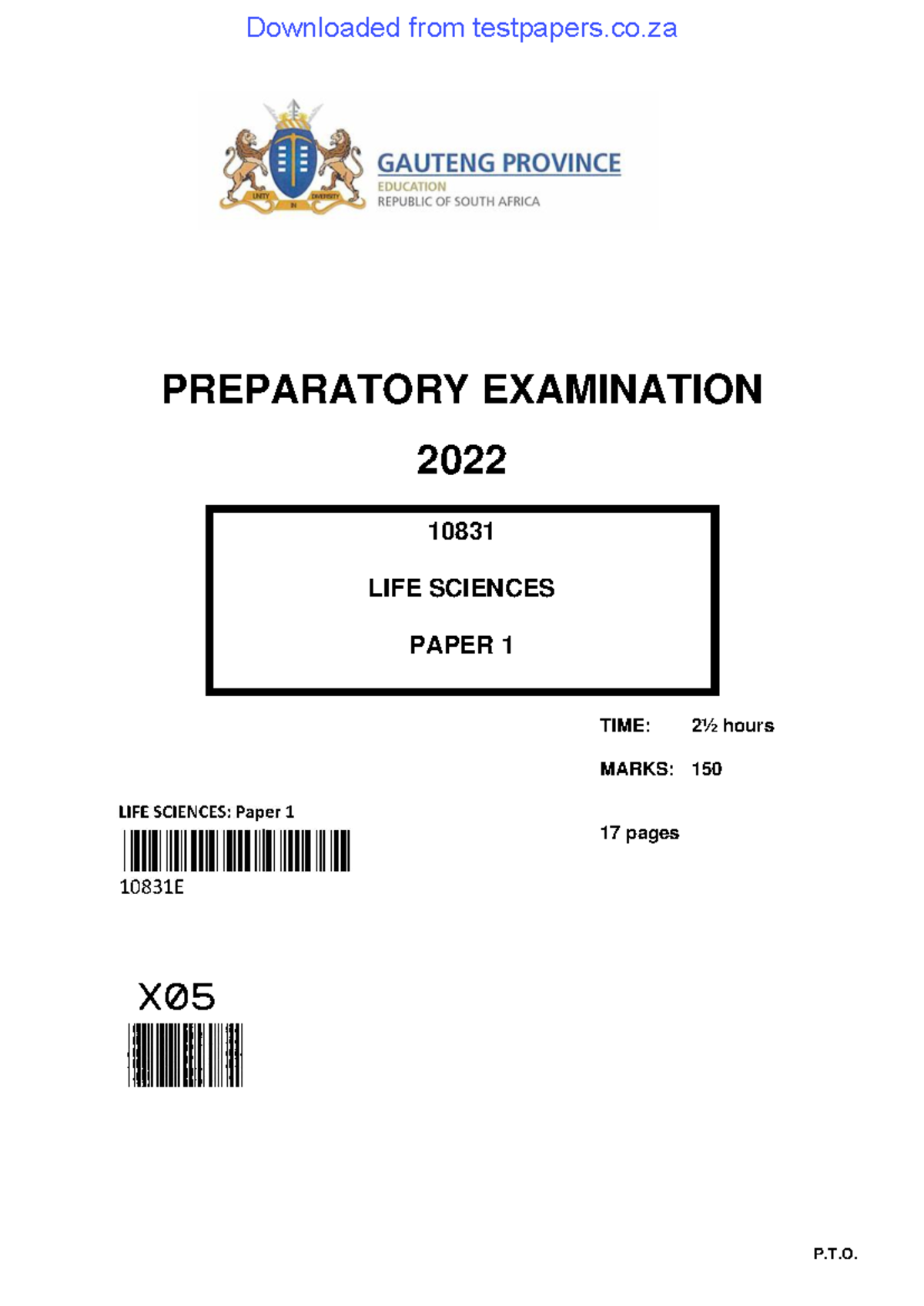 Gr12 Life Sciences P1 (English) SEP 2022 Question Paper - PREPARATORY ...