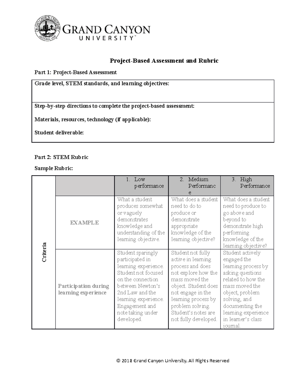 ELM-461-T7-Project Based Assessment Template - Project-Based Assessment ...