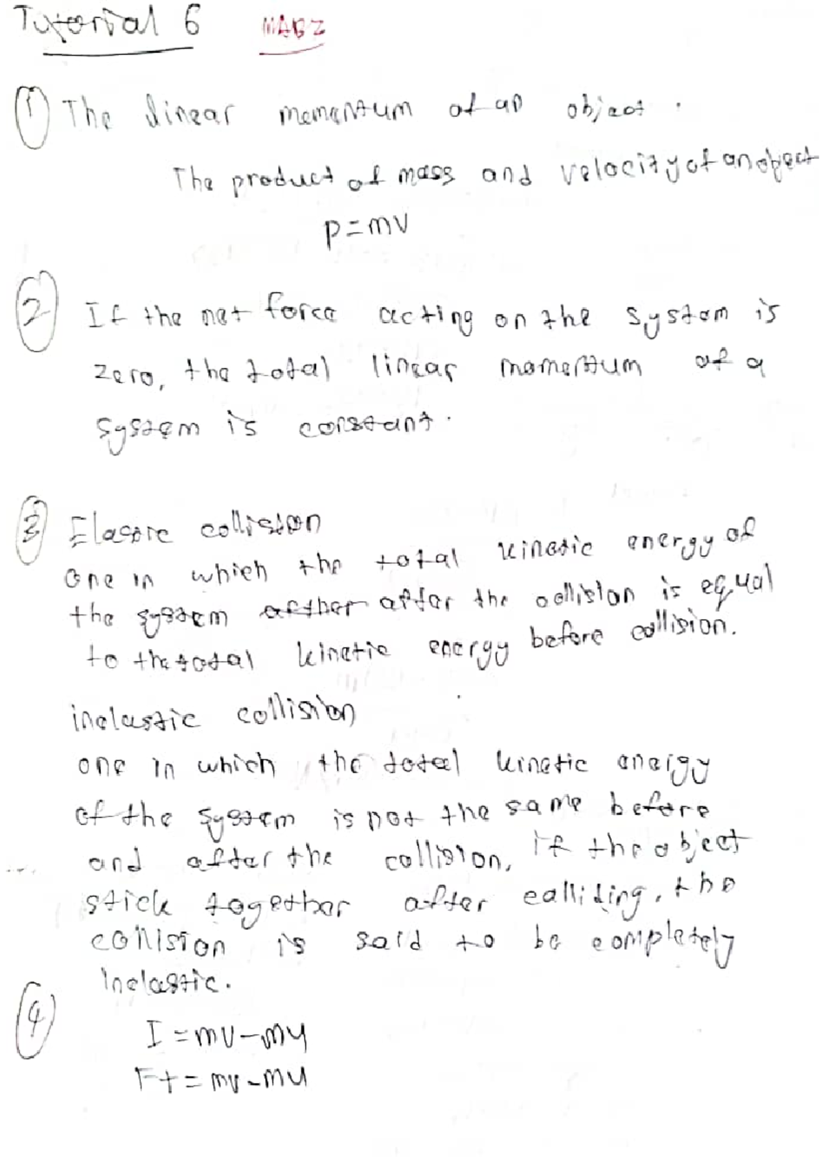 PHY130- Tutorial 6 - Fundamental Physics I - Studocu